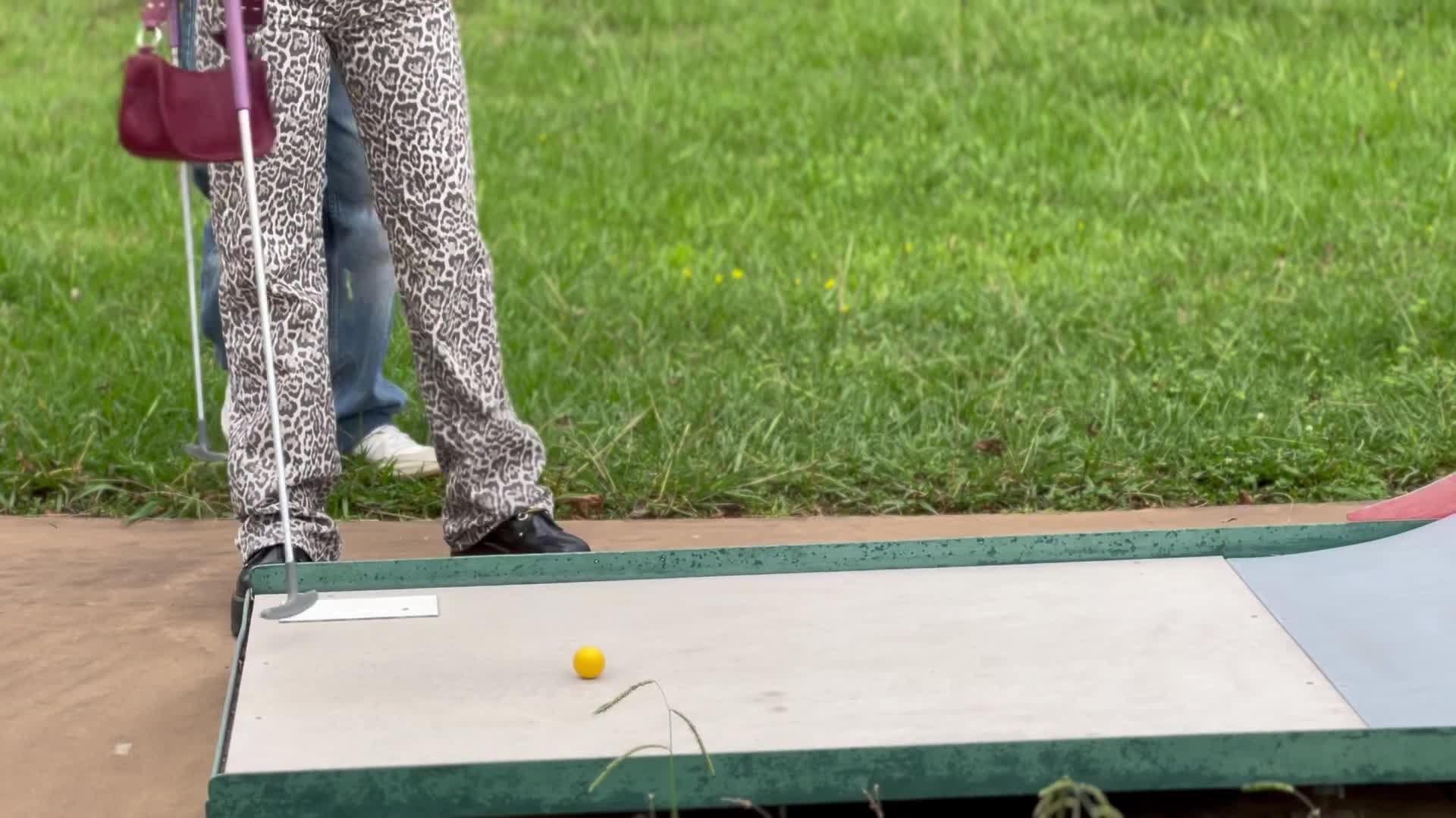 Fun Mini Golf Game on Outdoor Course Free Stock Video Footage, Royalty ...