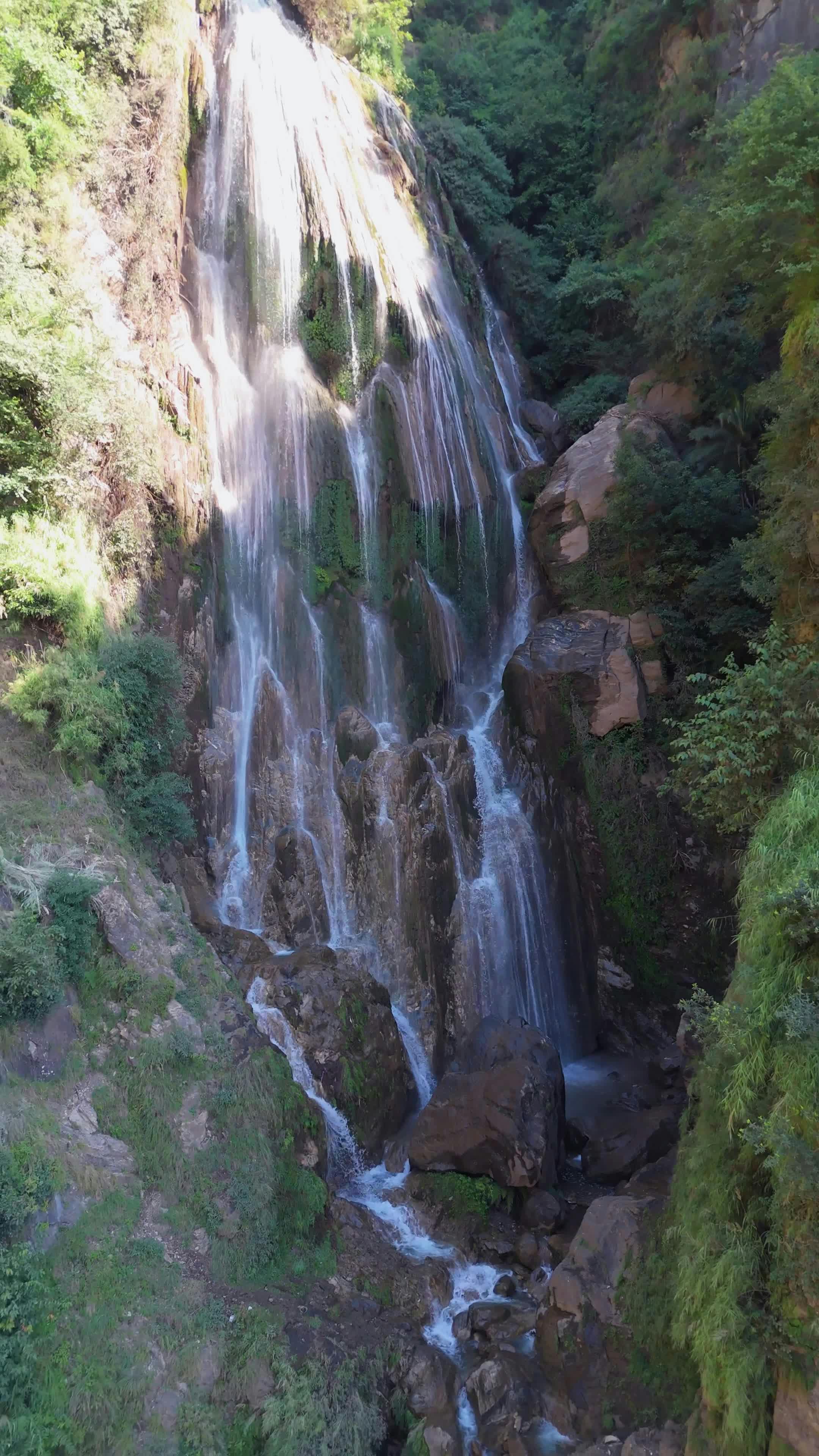 Stunning 4K Aerial View of Taghan Waterfall Free Stock Video Footage ...