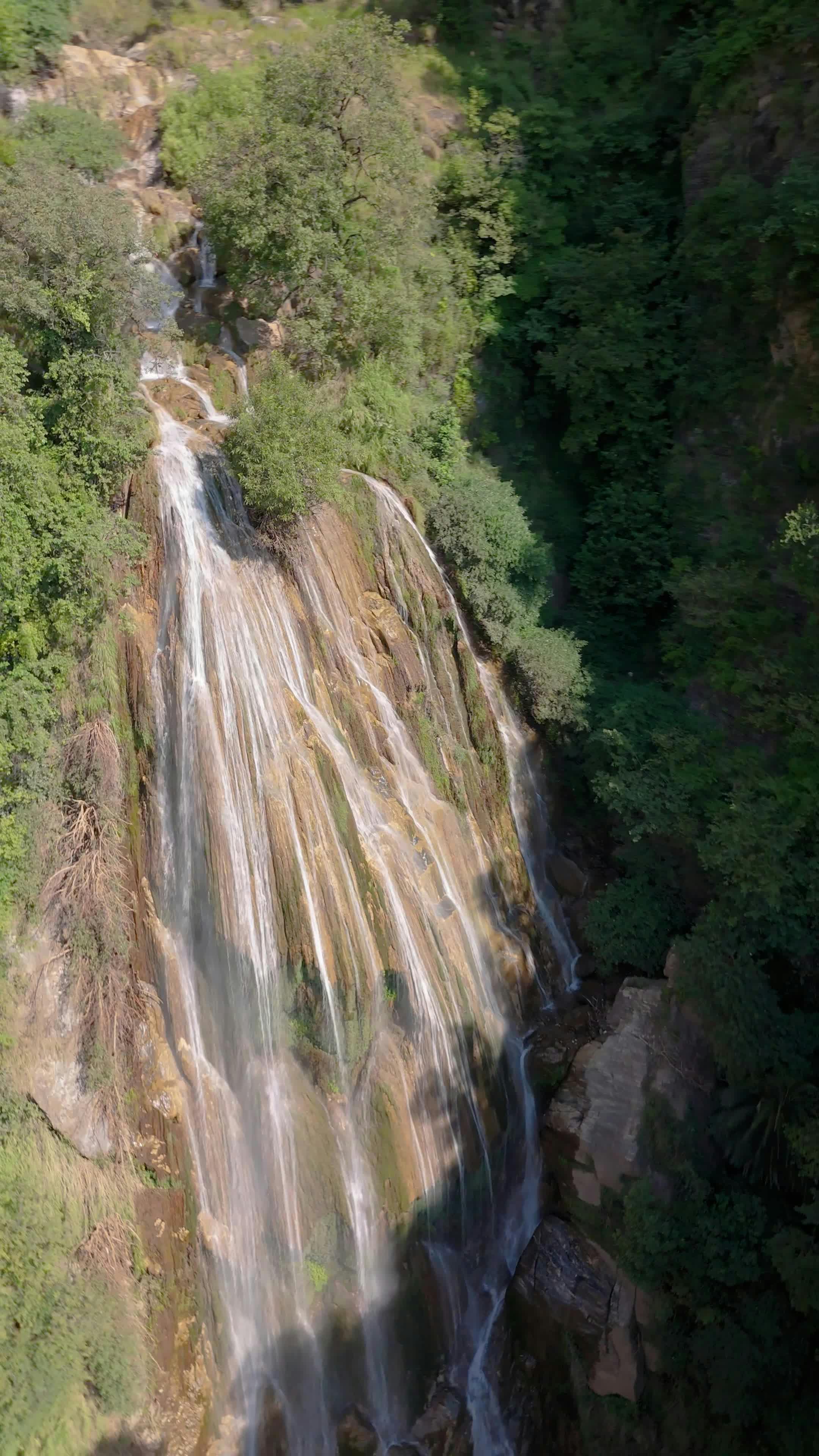 Stunning Aerial View of Taghan Waterfall Free Stock Video Footage ...