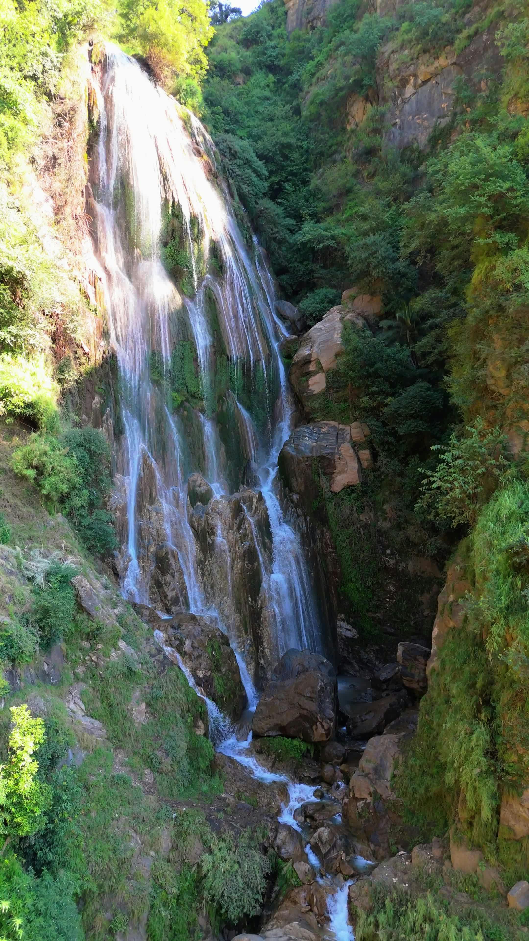 Aerial View of Taghan Waterfall in Pakistan Free Stock Video Footage ...