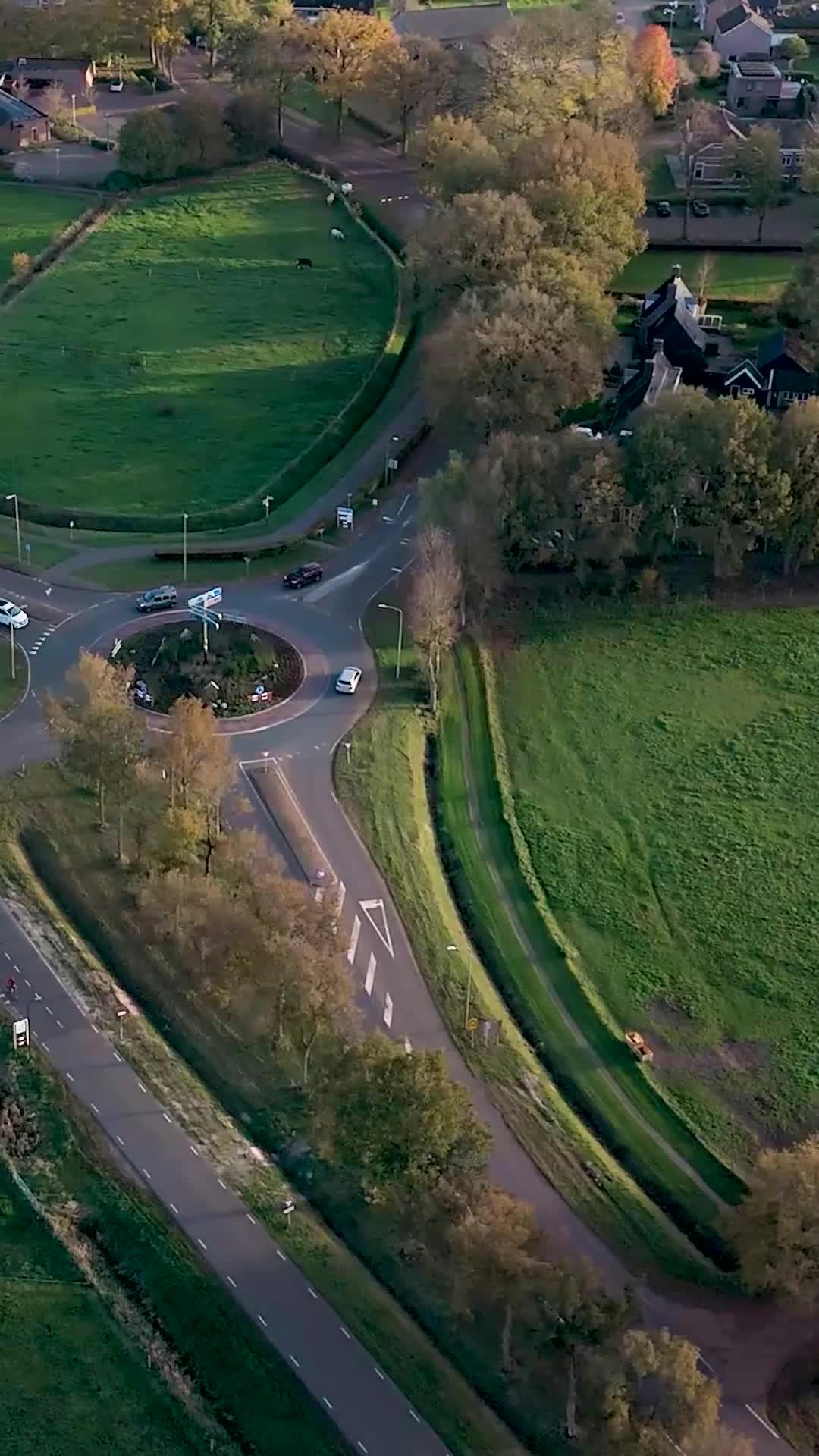 Aerial View of Scenic Rural Roundabout Free Stock Video Footage ...