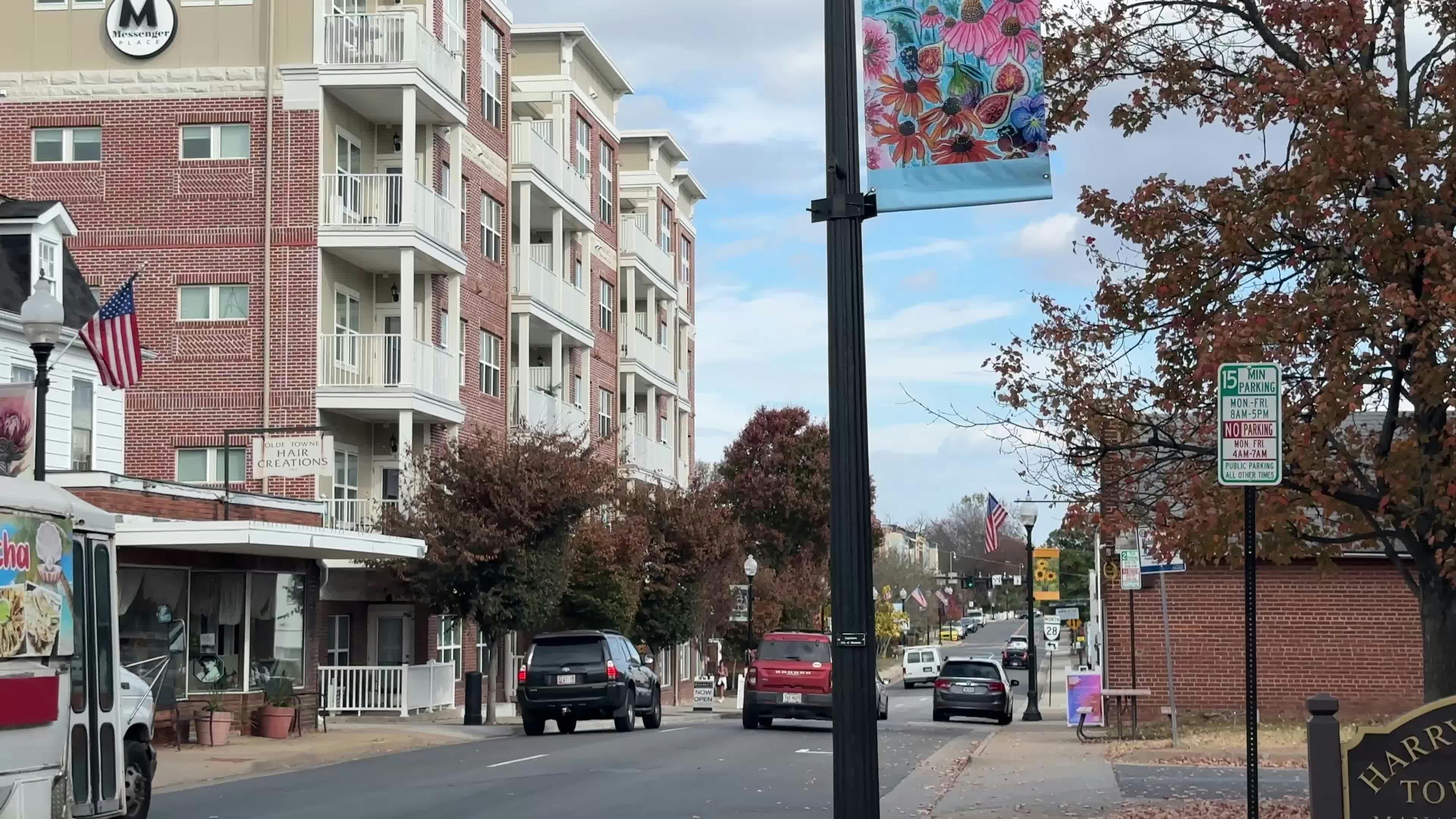 Urban Street View with Vehicles in Autumn Free Stock Video Footage ...