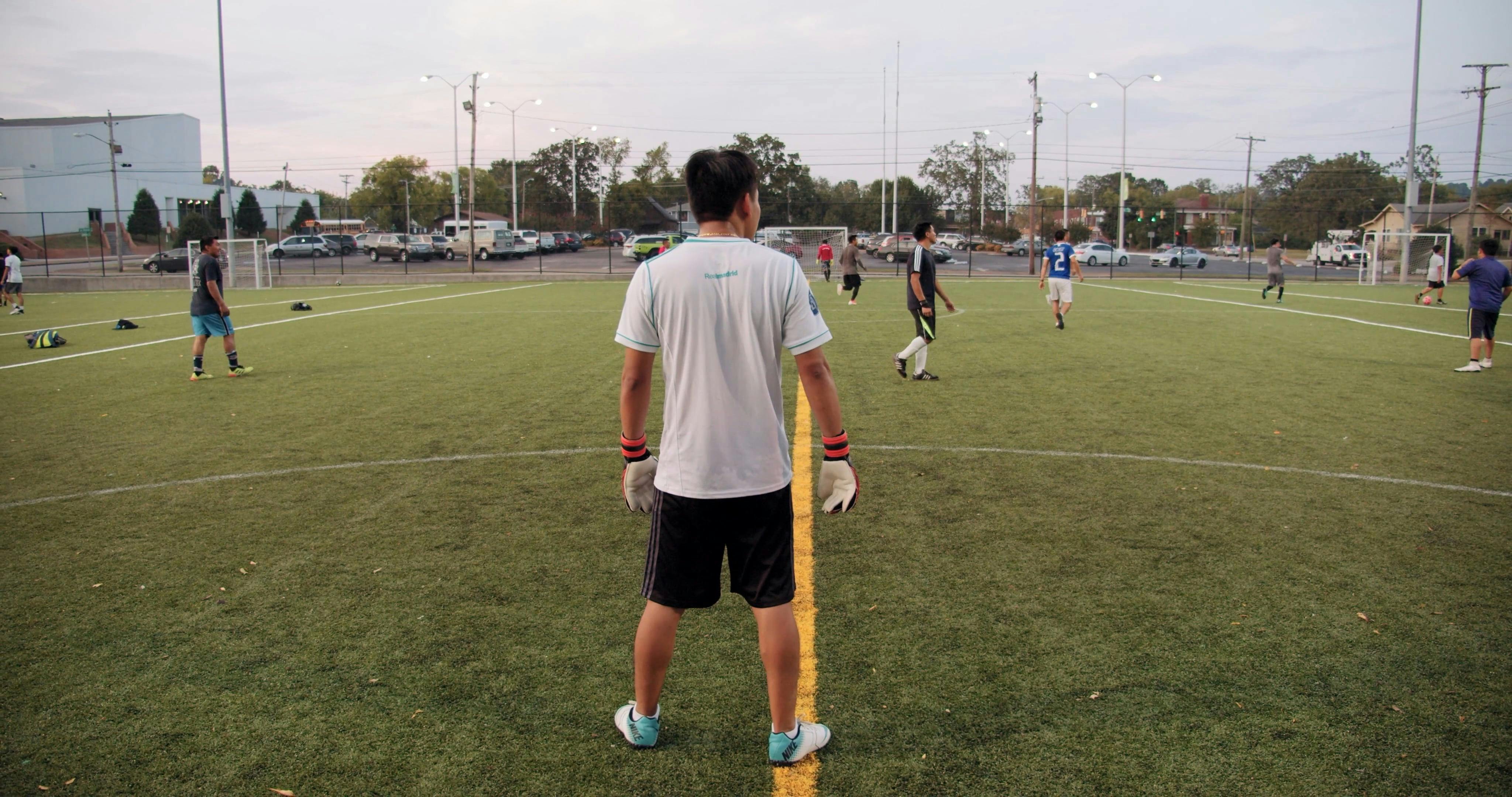 Time-Lapse Video of Soccer Players Warming Up and Playing Football in ...