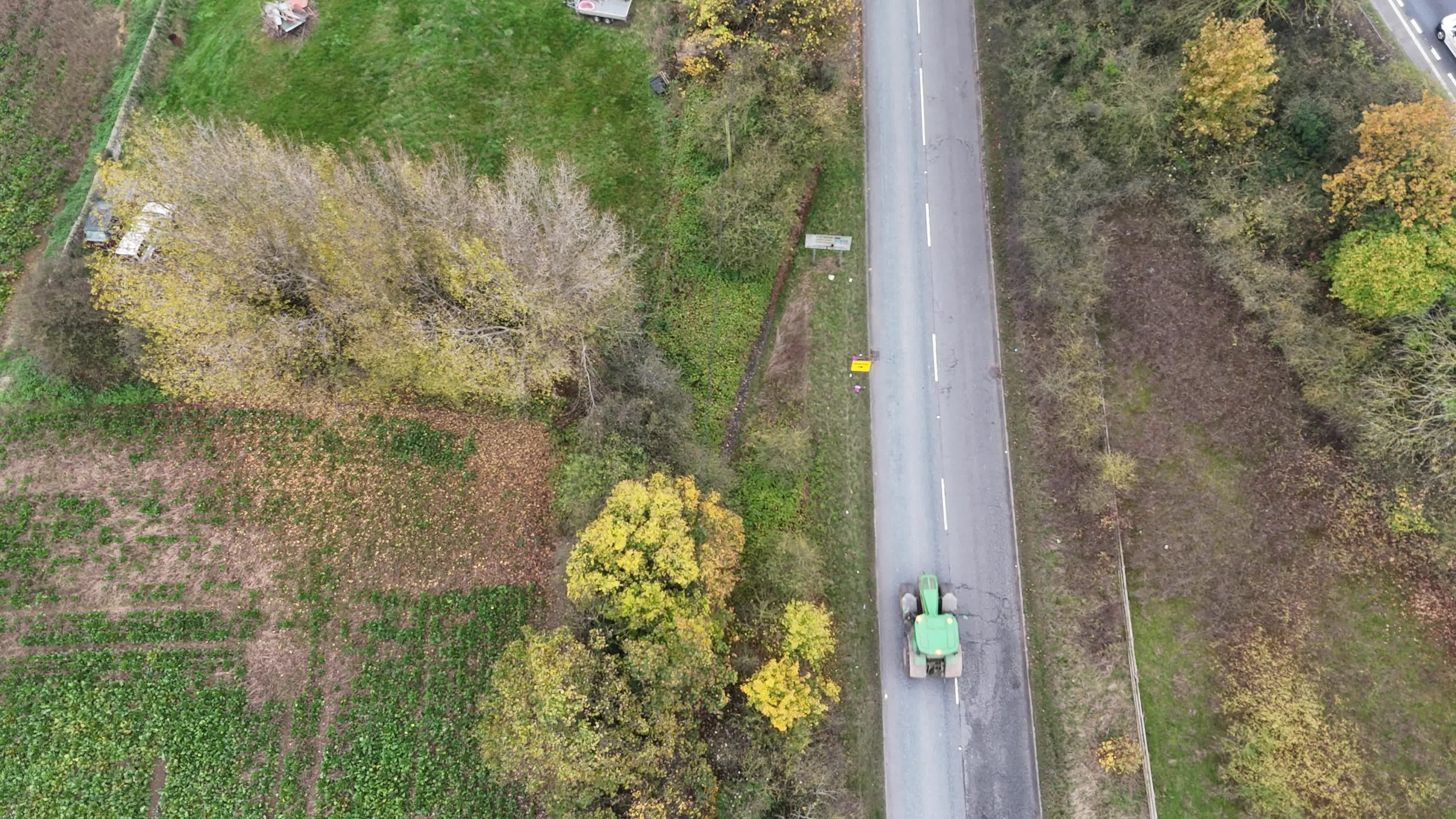Aerial View of Countryside Road and Traffic Free Stock Video Footage ...