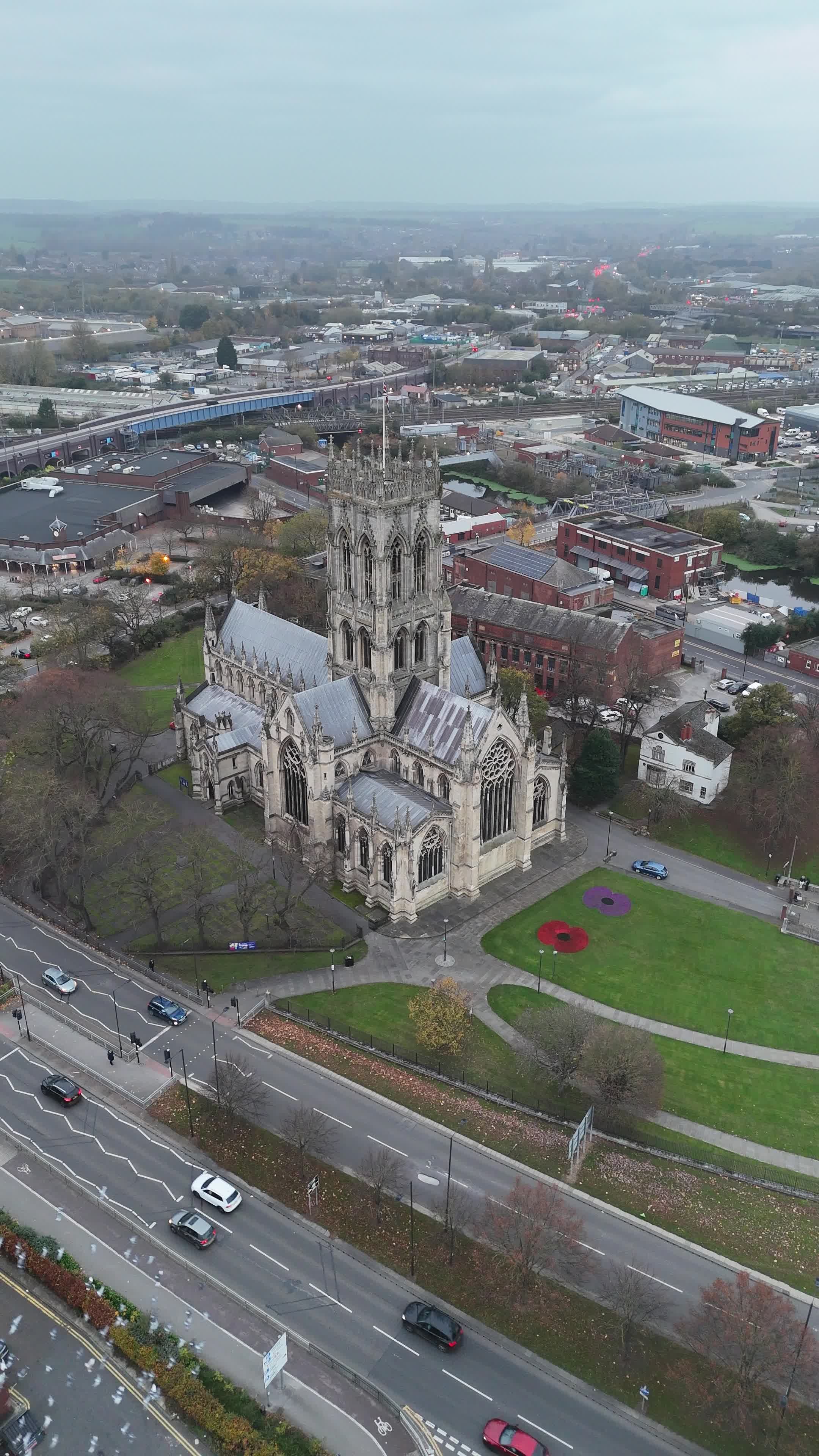 Aerial View of Historic Cathedral in York Free Stock Video Footage ...