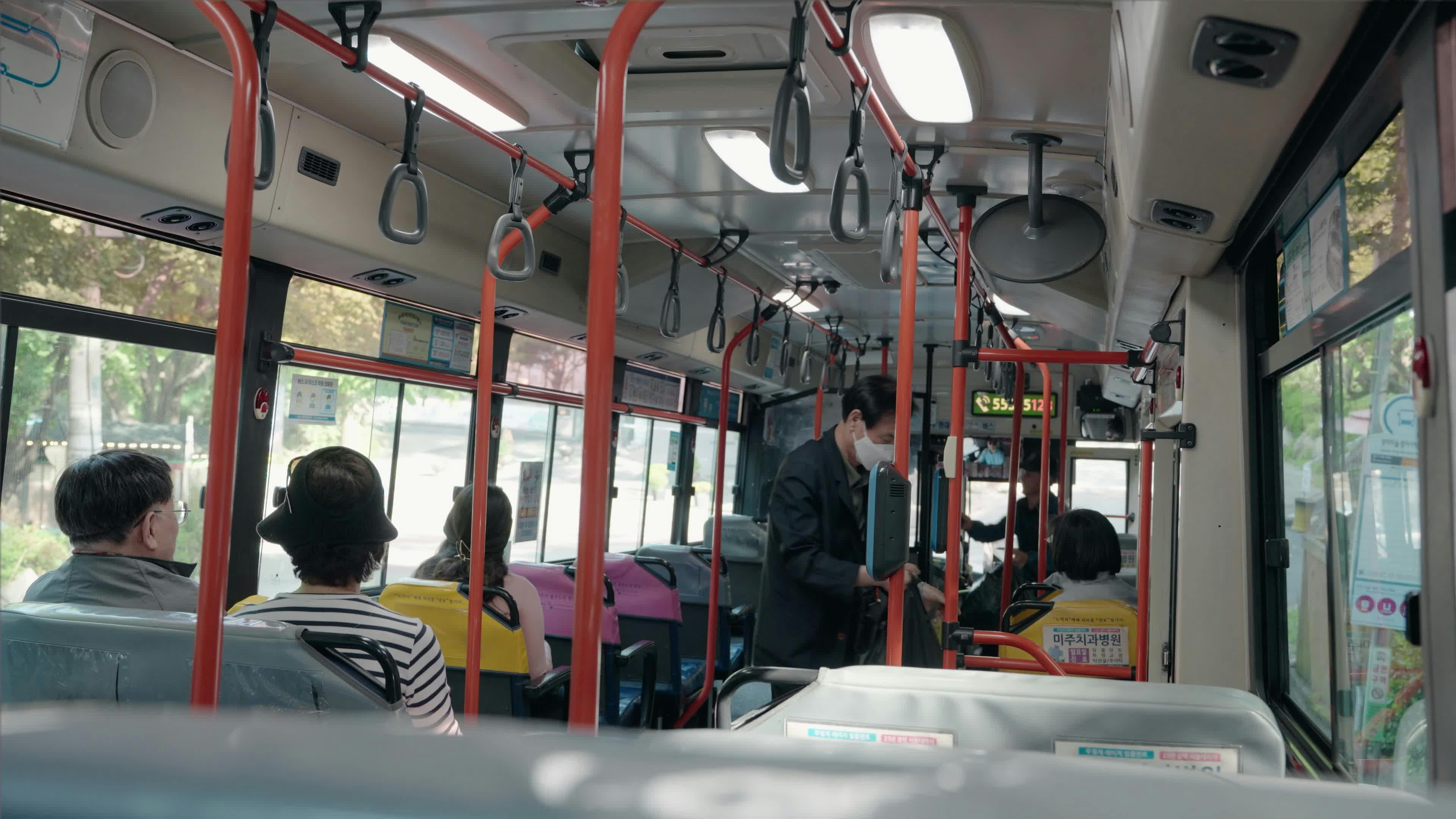 Busy Urban Bus Interior with Passengers Free Stock Video Footage ...