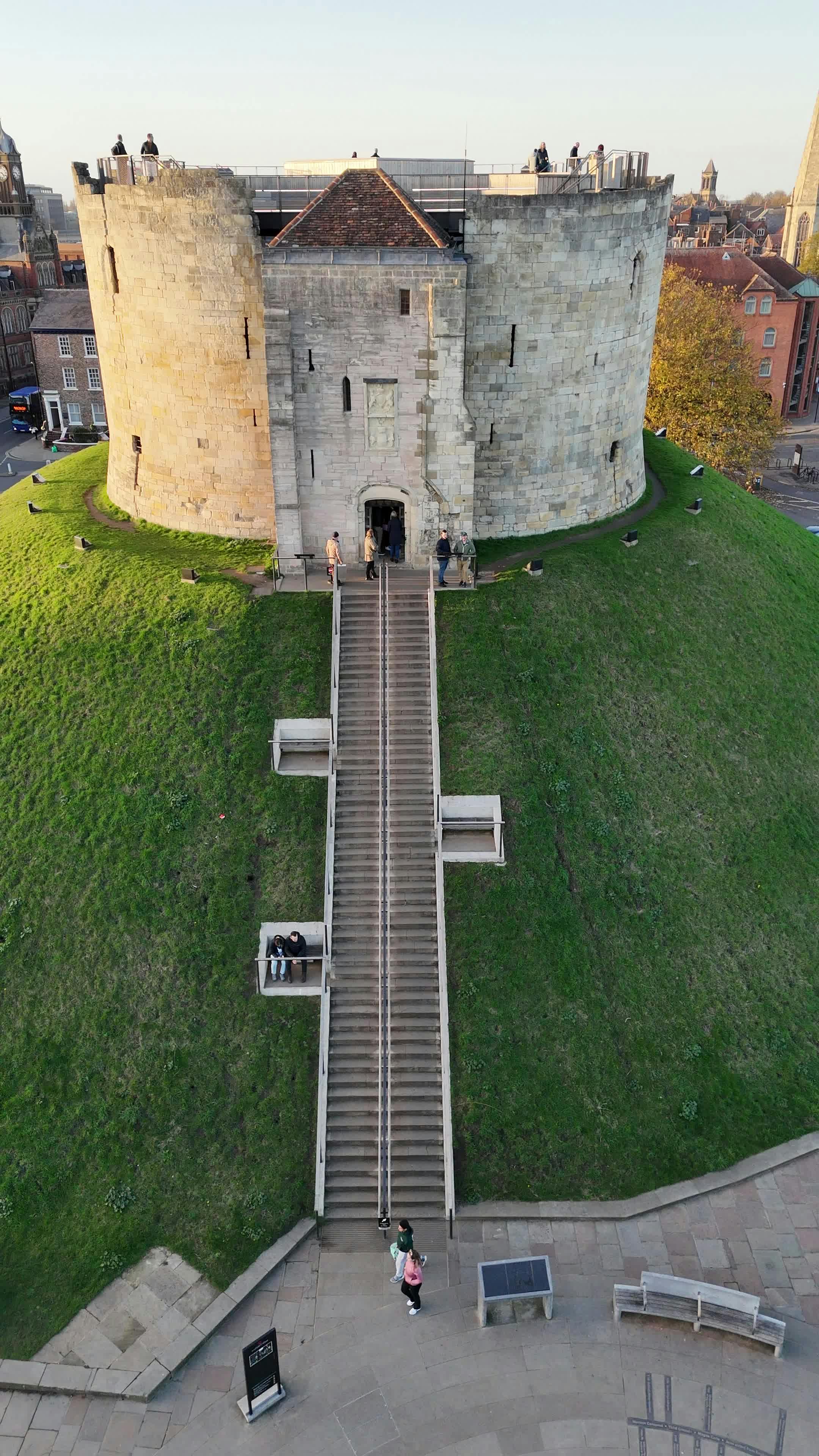 Aerial View of Iconic Clifford's Tower in York Free Stock Video Footage ...