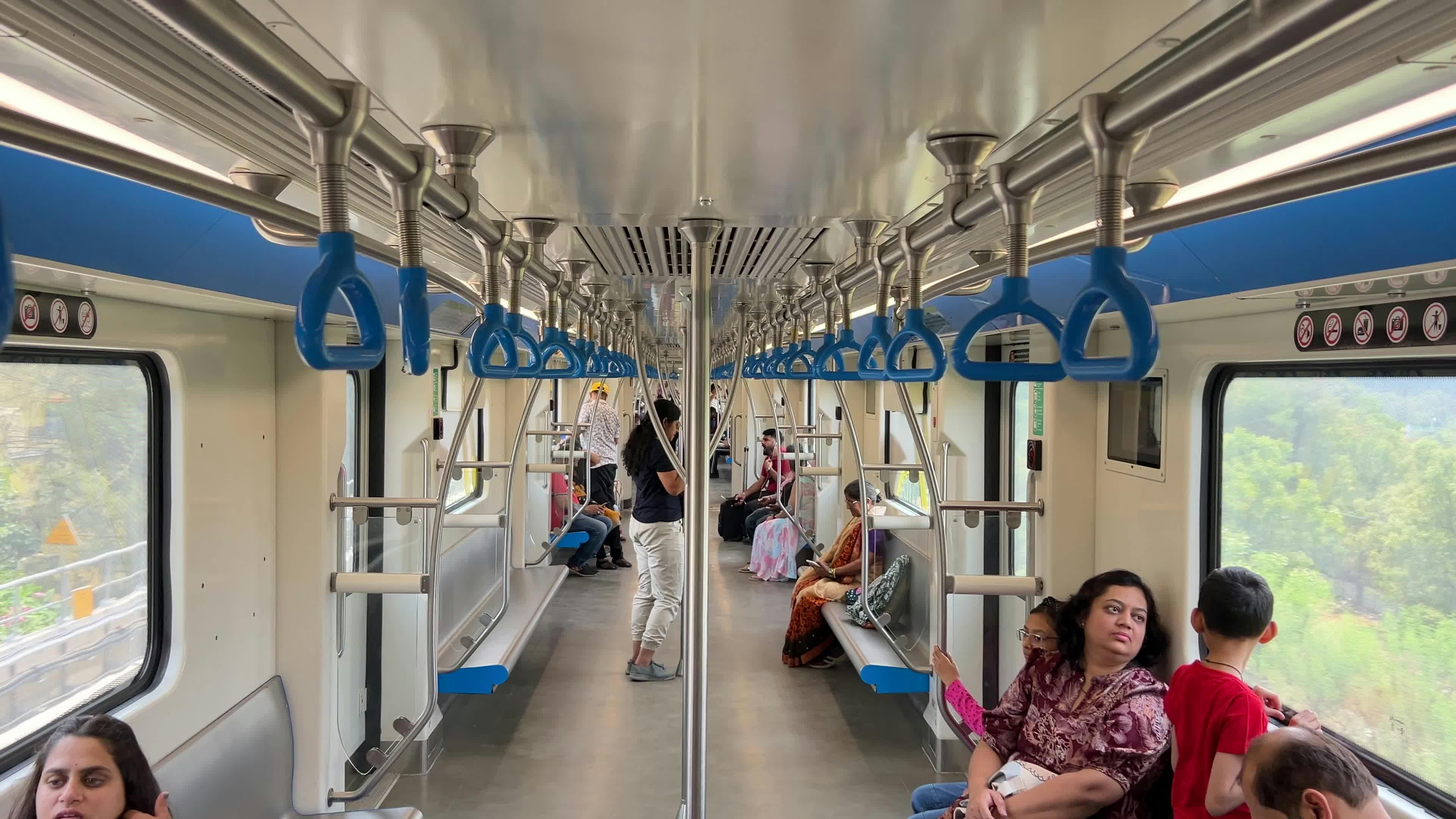 Pune Metro Train Interior with Passengers Free Stock Video Footage, Royalty-Free 4K & HD Video Clip