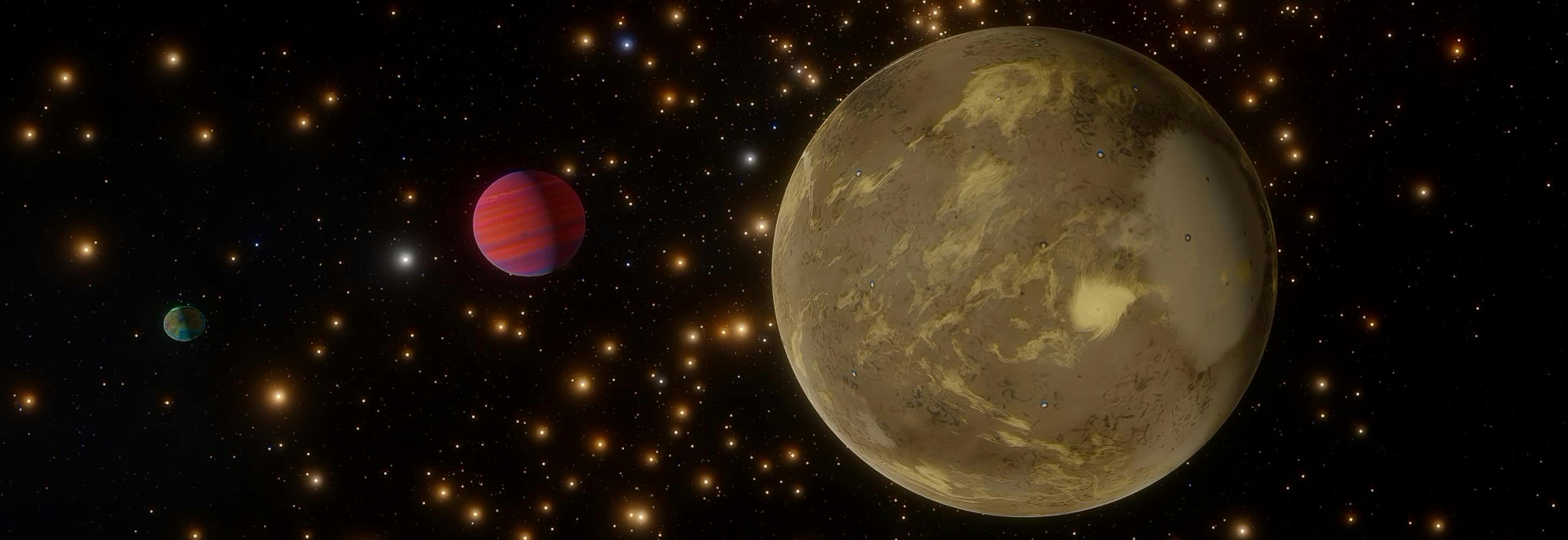 Mesmerizing Journey through the Cosmos with Rotating Planets Free Stock ...