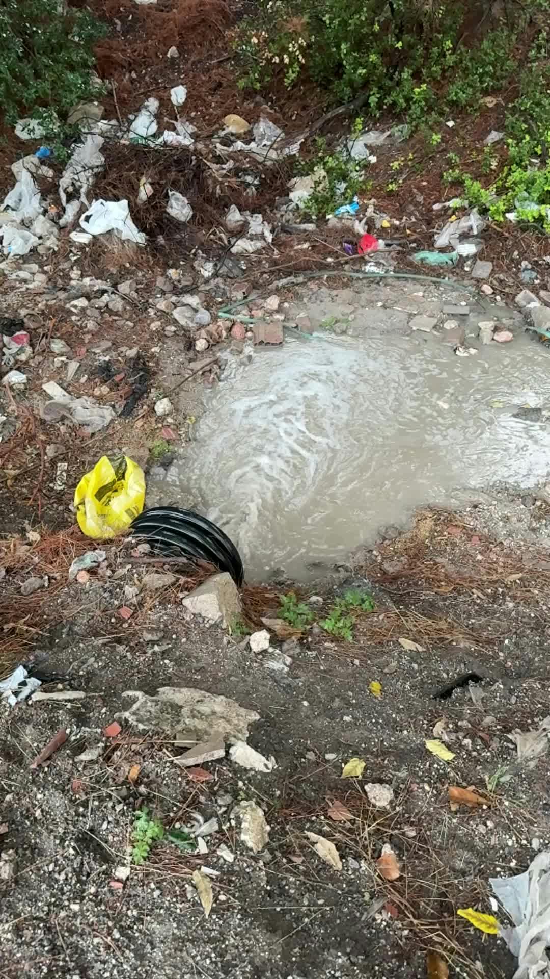 Flowing Water from Storm Drain in Rain Free Stock Video Footage ...