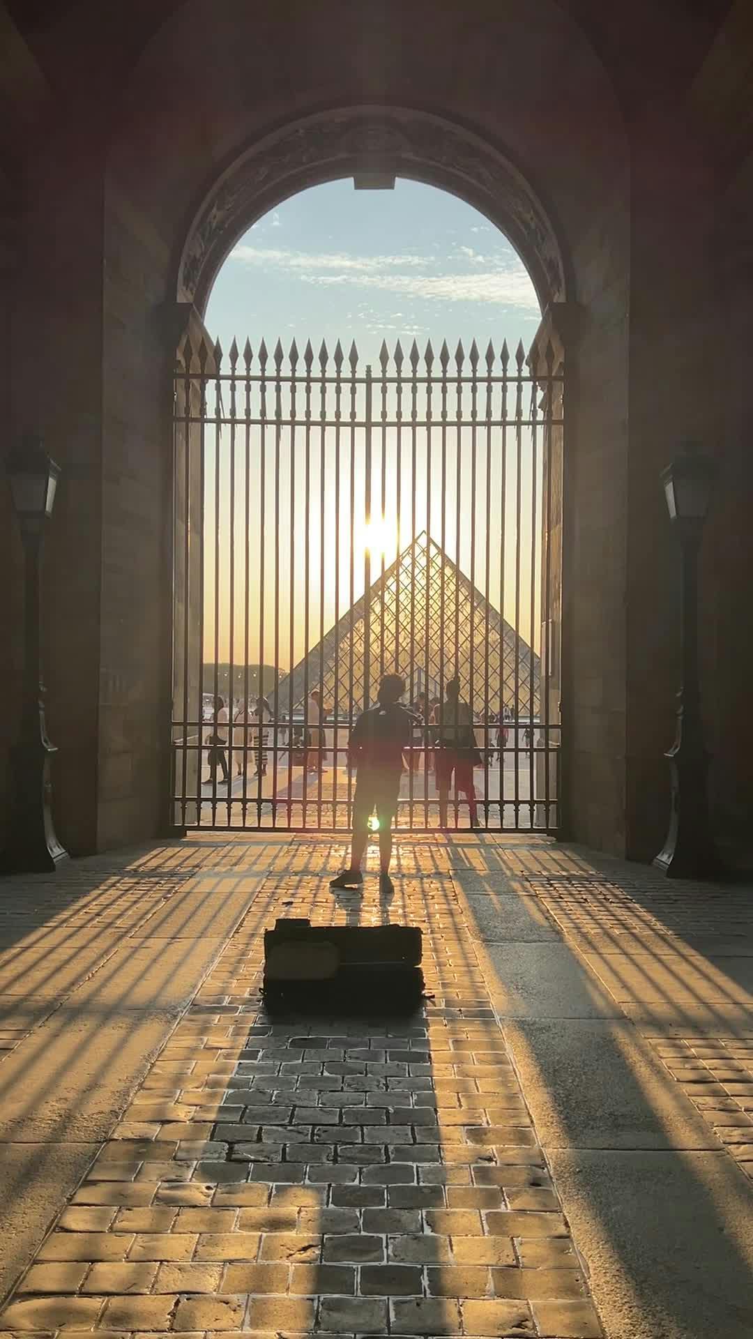 Iconic Louvre Pyramid in Paris, France Free Stock Video Footage ...