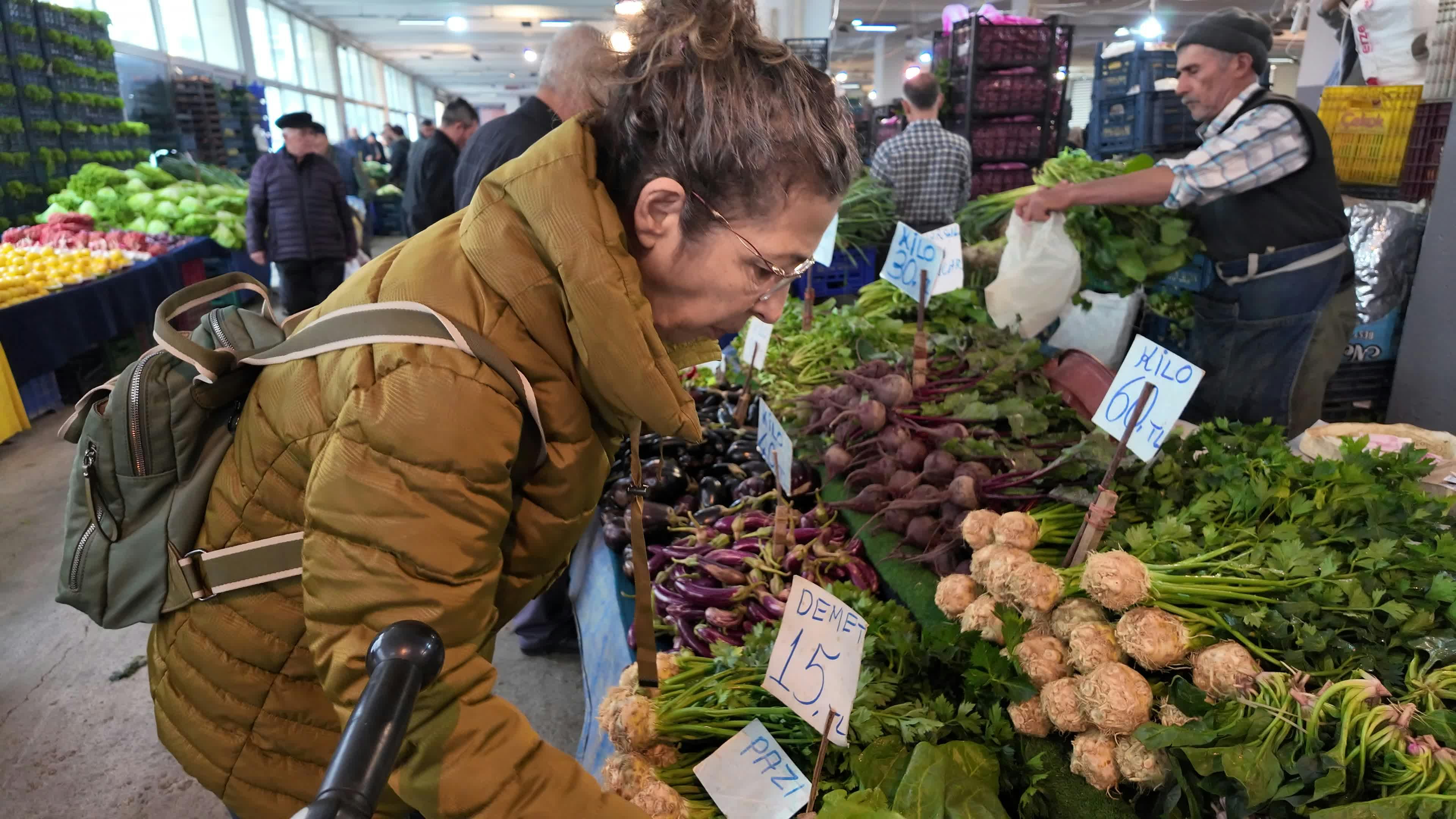 Busy Fresh Vegetable Market Shopping Scene Free Stock Video Footage ...