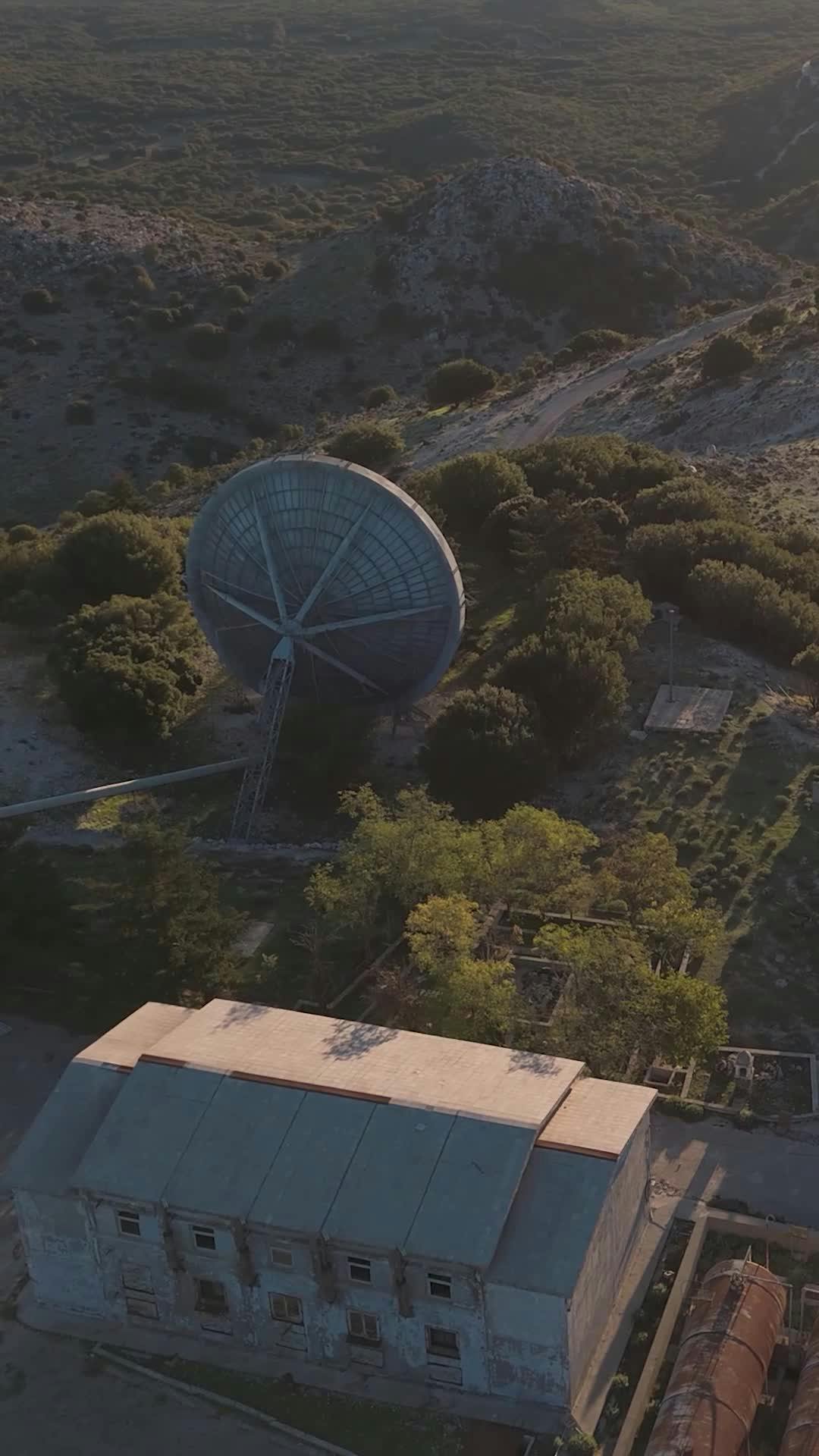 Aerial View of Abandoned Satellite Dishes Free Stock Video Footage ...