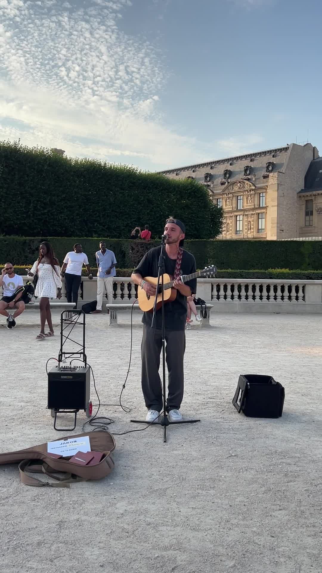 Charming Parisian Street Performance at Dusk Free Stock Video Footage ...