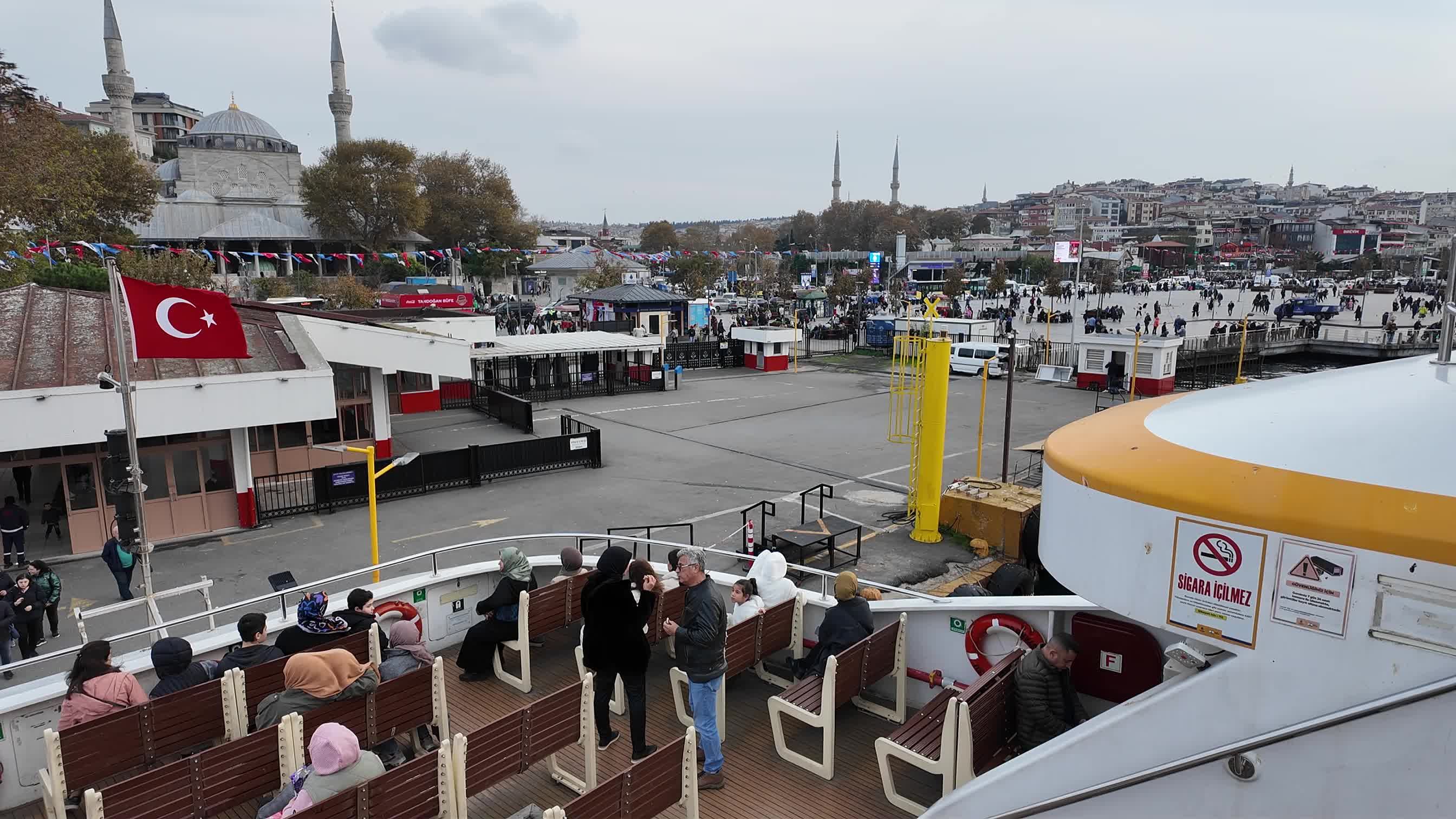 Istanbul Ferry Dock Scene with Cityscape Free Stock Video Footage ...