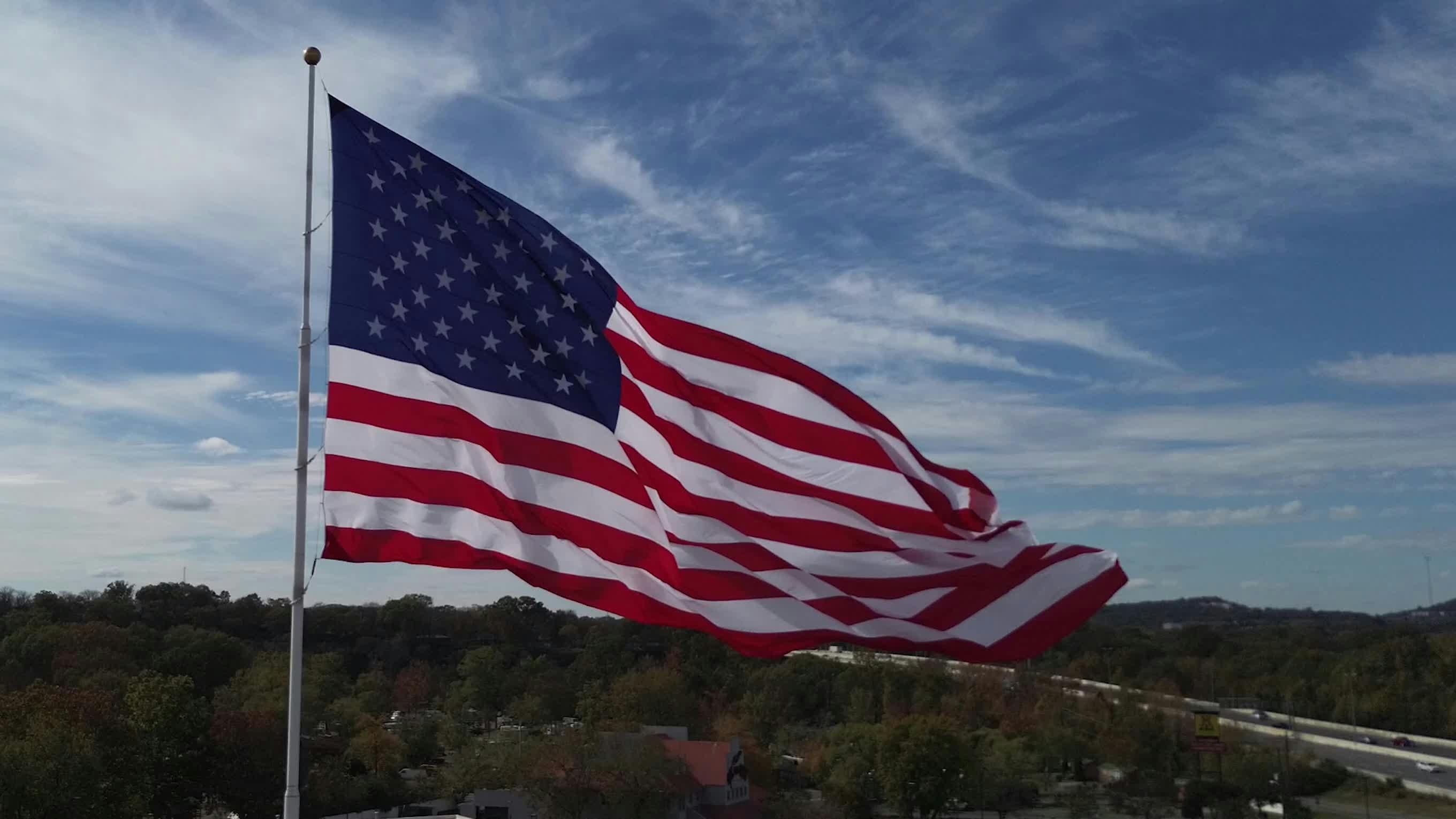 Viftende Amerikansk Flagg Tegning