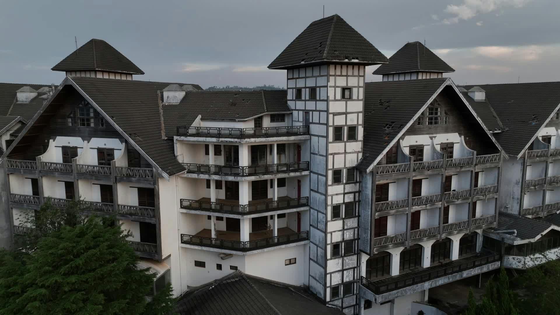 Aerial View of a Grand European-Style Hotel Free Stock Video Footage ...