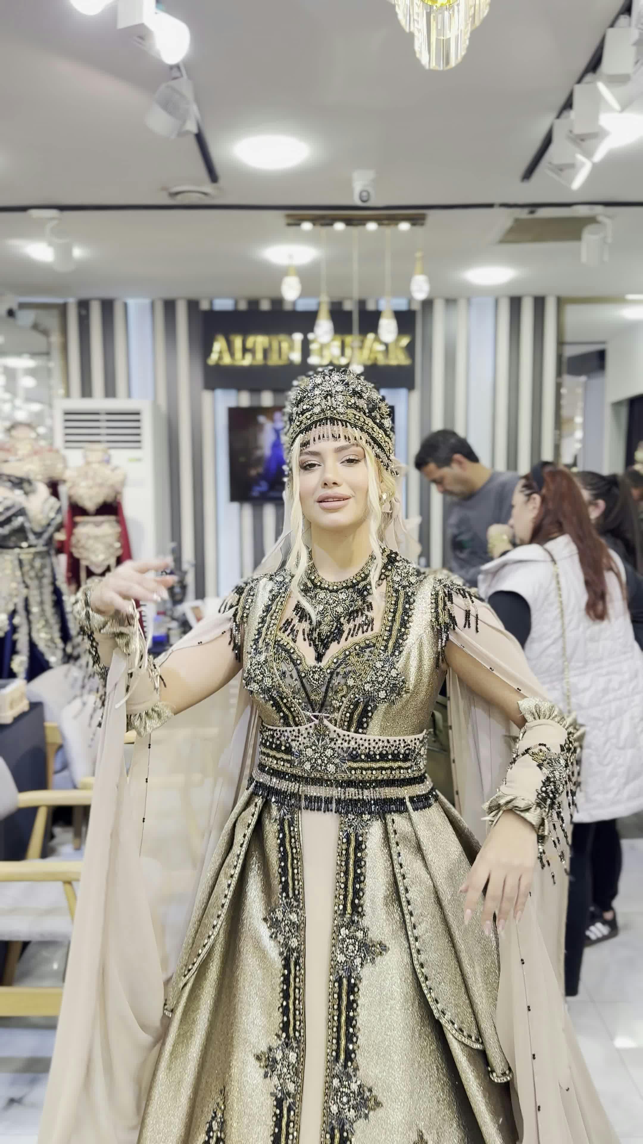 Elegant Traditional Turkish Bridal Attire Free Stock Video Footage ...