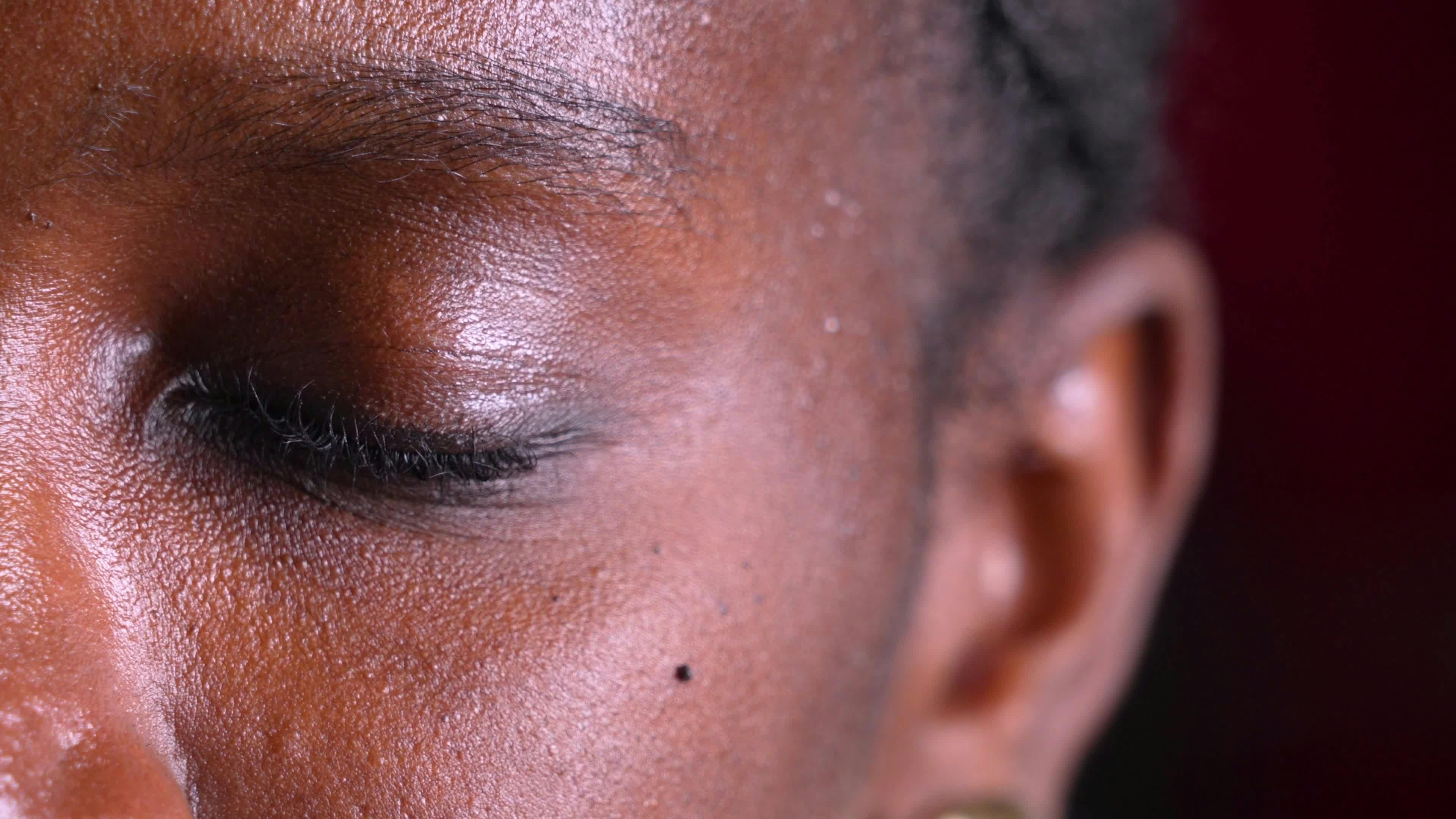 Hal Face Of A Woman Raising Her Right Eye Brow Free Stock Video Footage ...