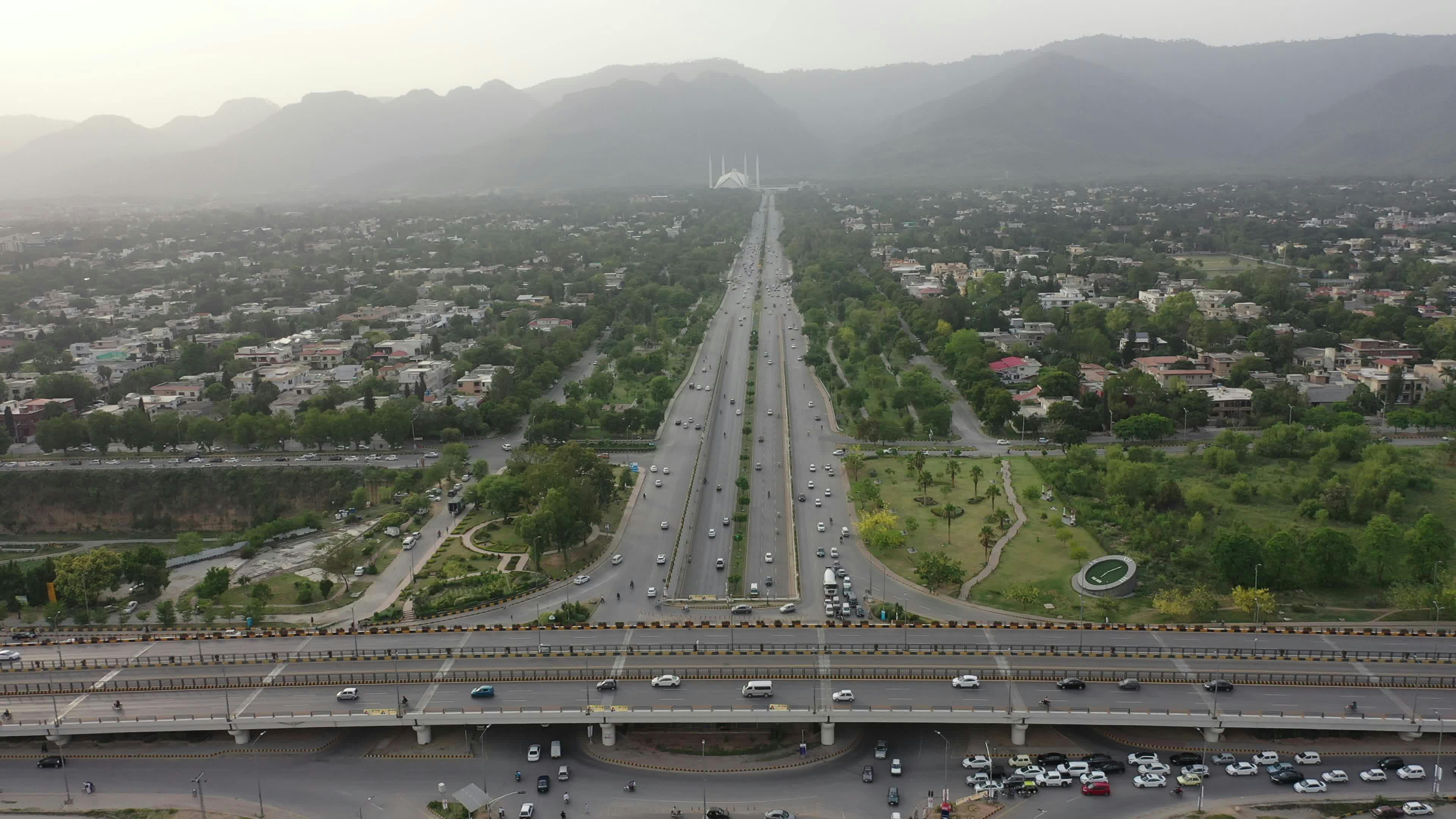 Scenic Aerial View of Islamabad's Lush Landscape Free Stock Video ...