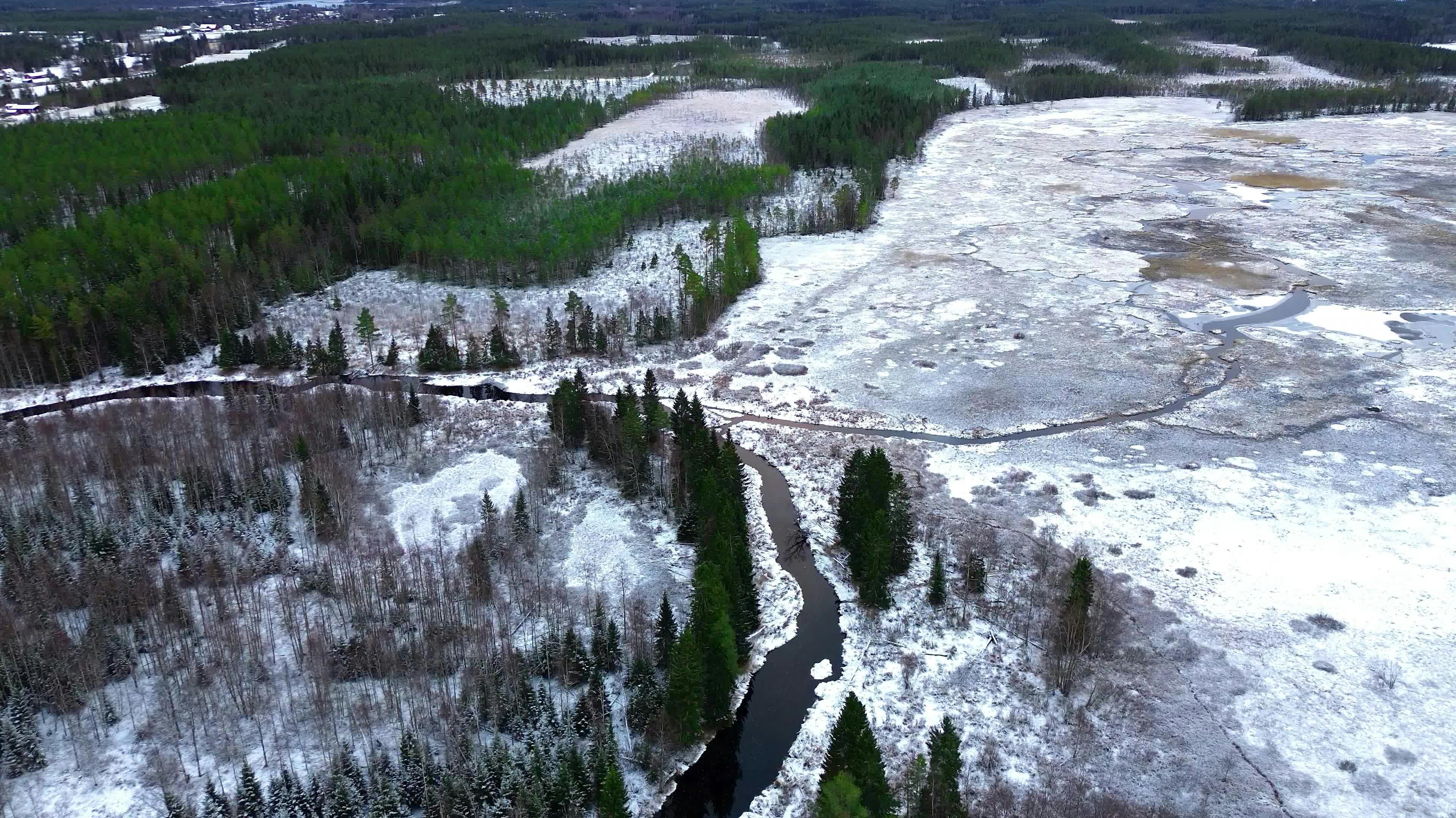 Breathtaking Aerial View of Snowy Winter Landscape Free Stock Video ...