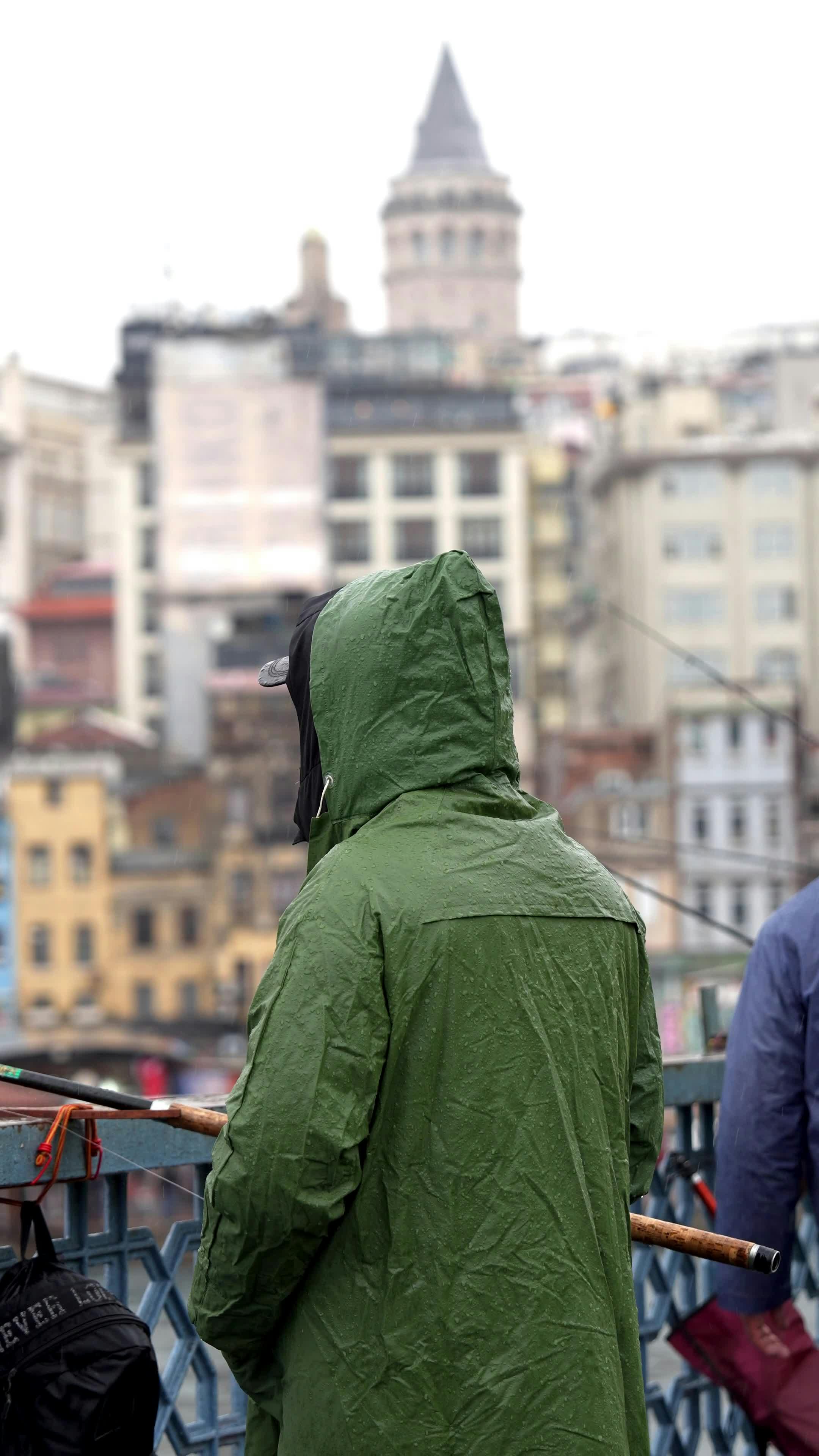 Person in Hooded Jacket Overlooking Cityscape Free Stock Video Footage ...