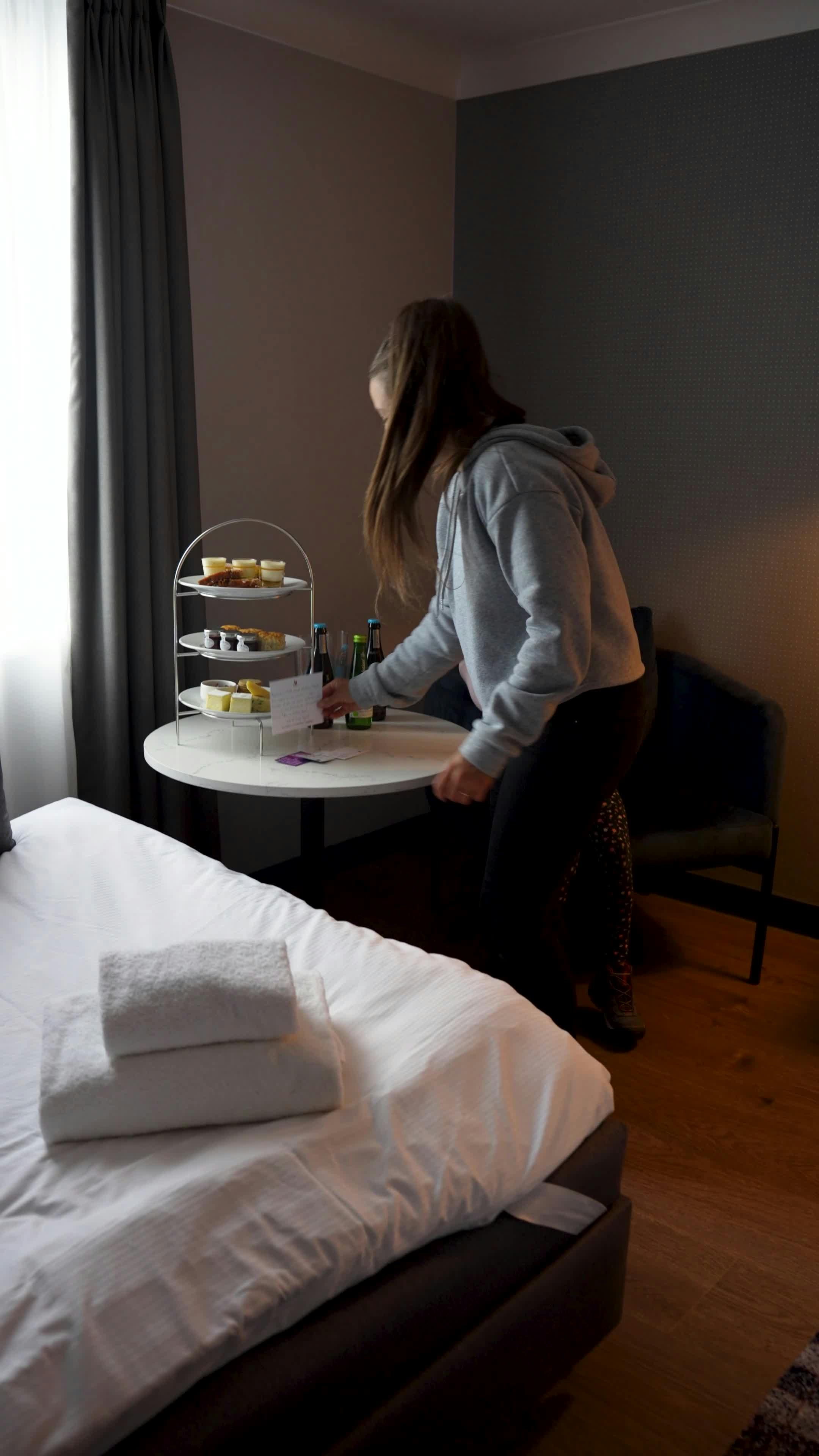 Hotel Room Service Arranging Afternoon Tea Free Stock Video Footage ...