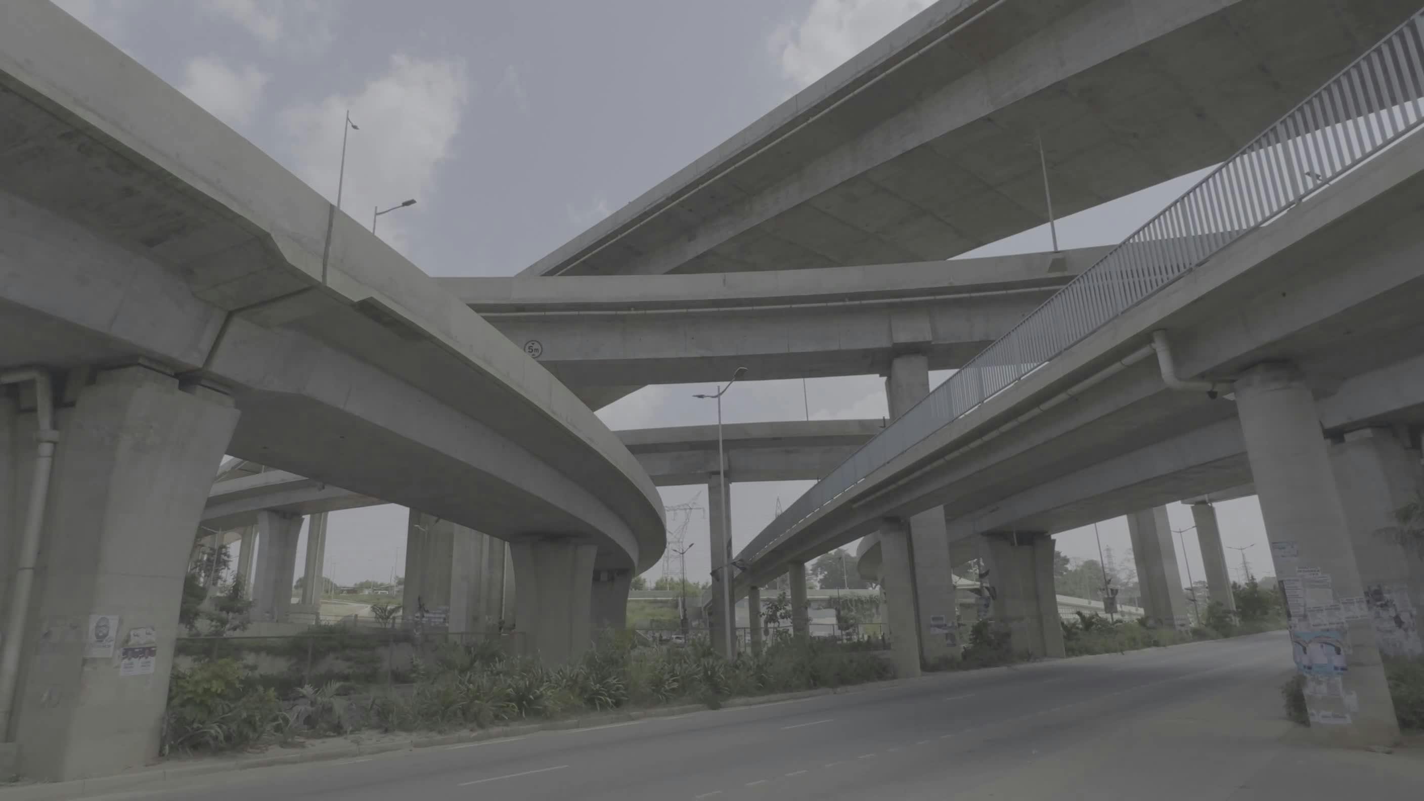 Modern Concrete Highway Interchange in Cityscape Free Stock Video ...