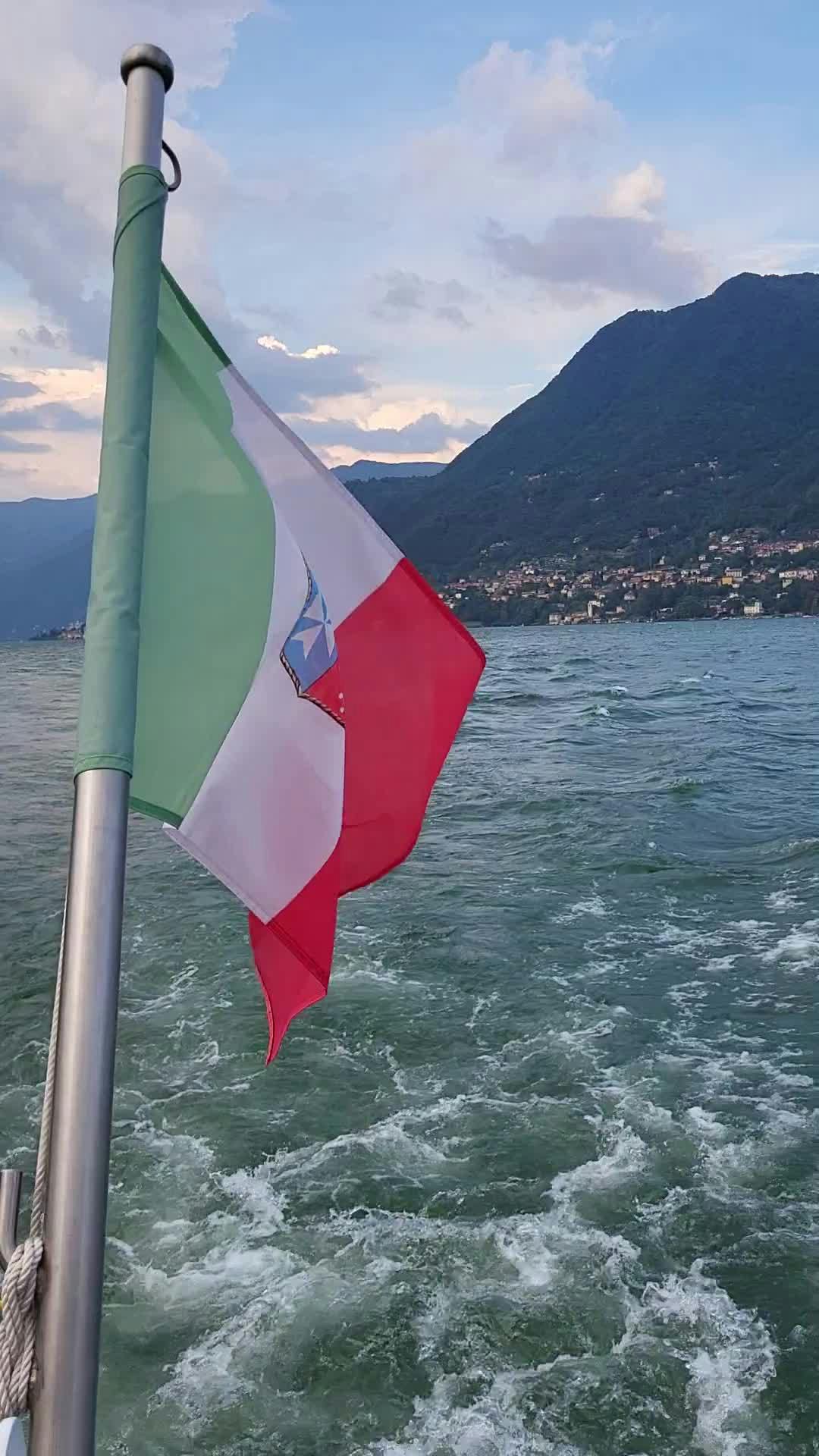 Scenic Lake Como with Italian Flag Free Stock Video Footage, Royalty ...