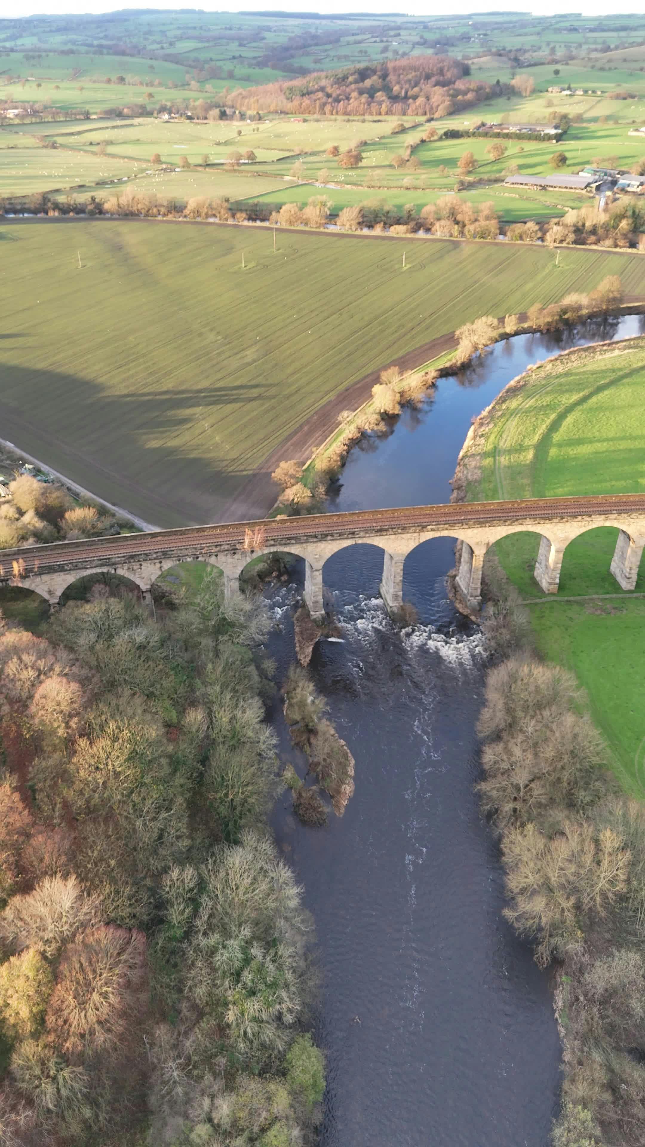 Stunning Aerial View of Scenic Stone Viaduct Free Stock Video Footage ...