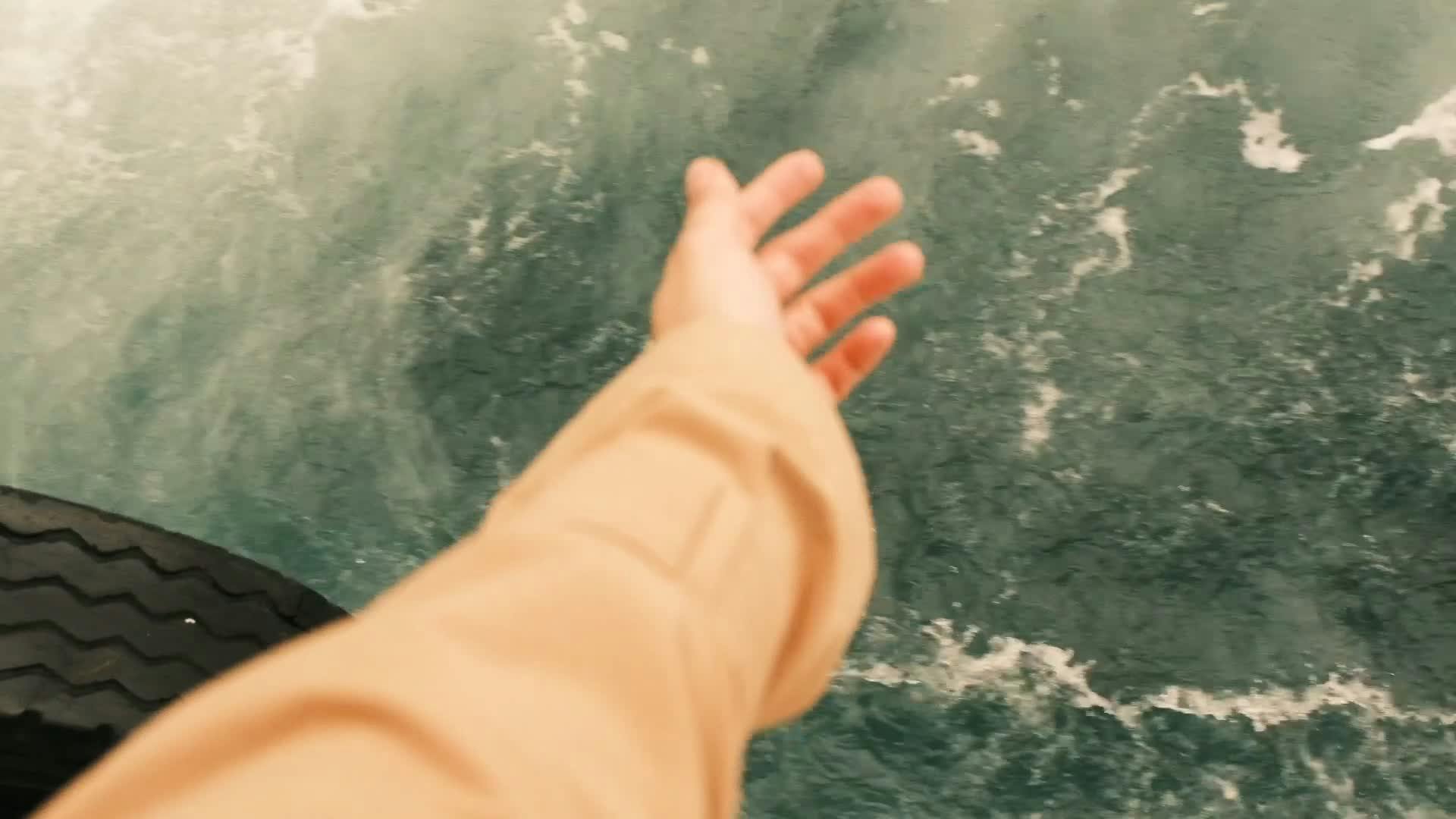 Hand Reaching Out Over Ocean Waves Free Stock Video Footage, Royalty ...