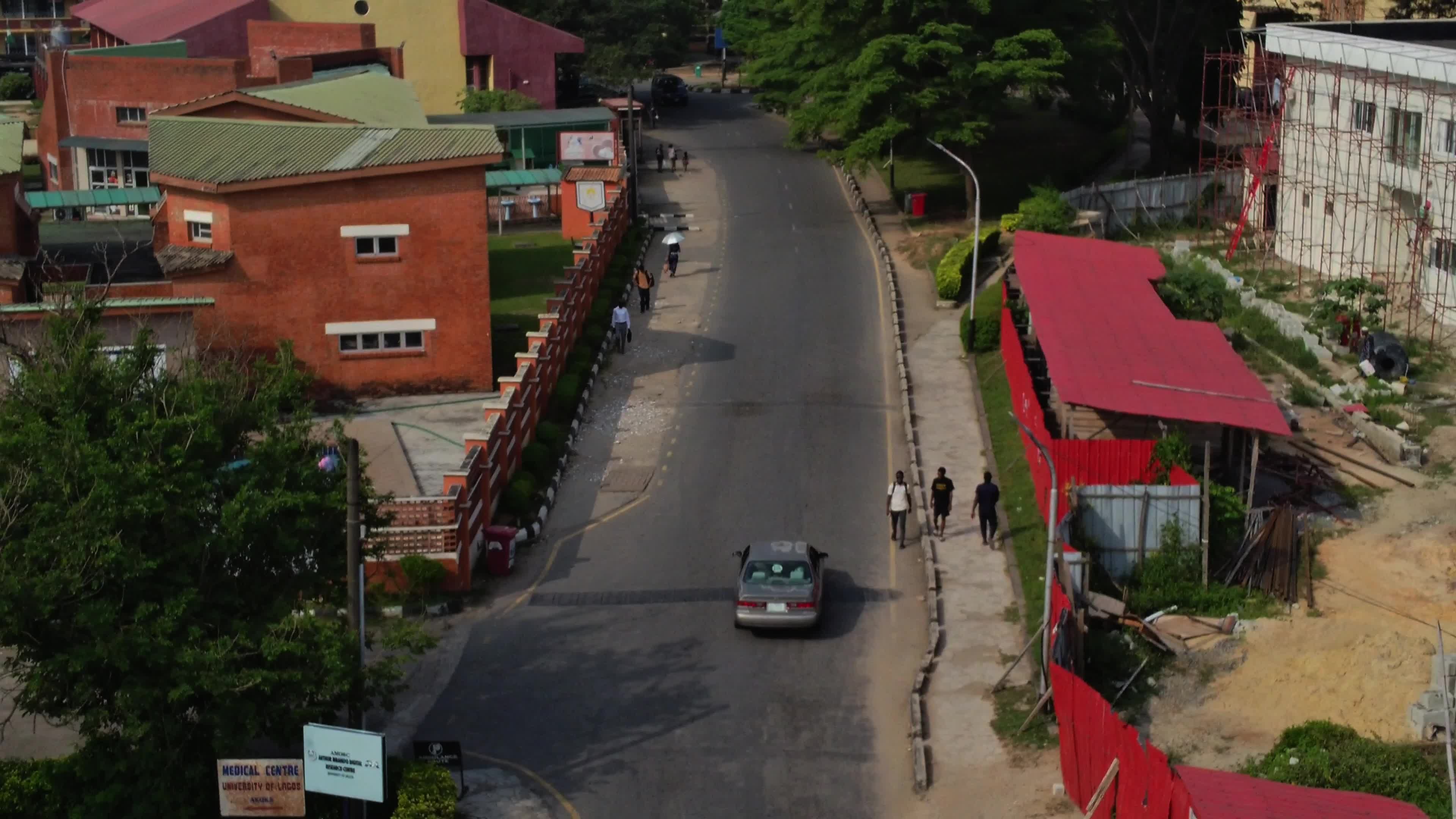 Aerial View of Busy Lagos Street and Sidewalk Free Stock Video Footage ...