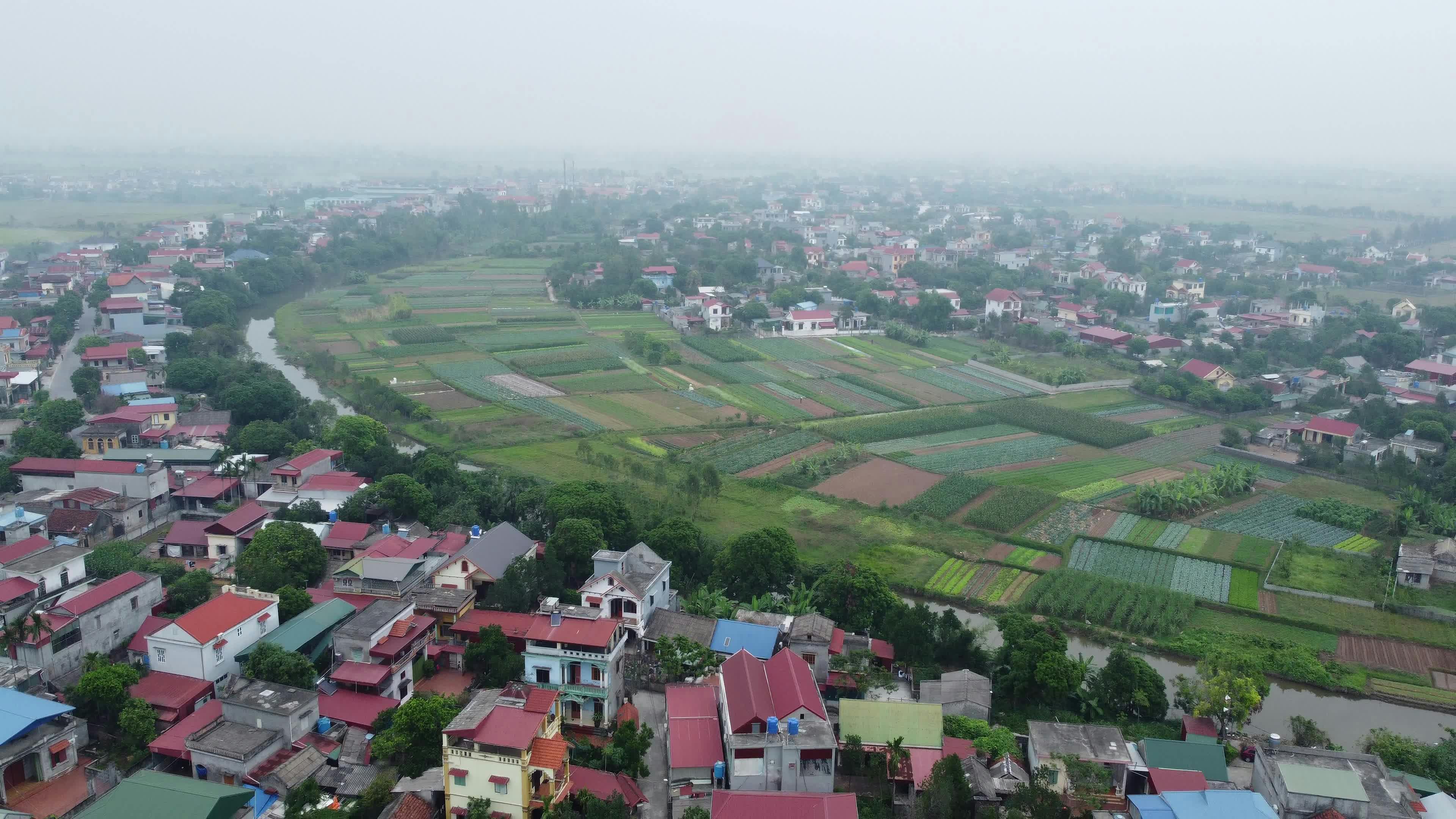 Scenic Aerial View of Vibrant Rural Village Free Stock Video Footage ...