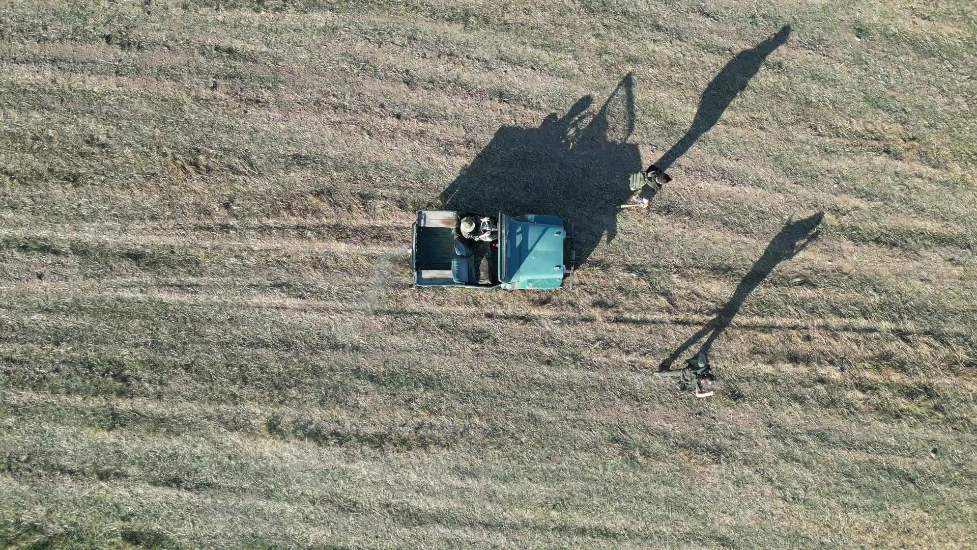 Aerial View of Jeep in Open Field Free Stock Video Footage, Royalty ...