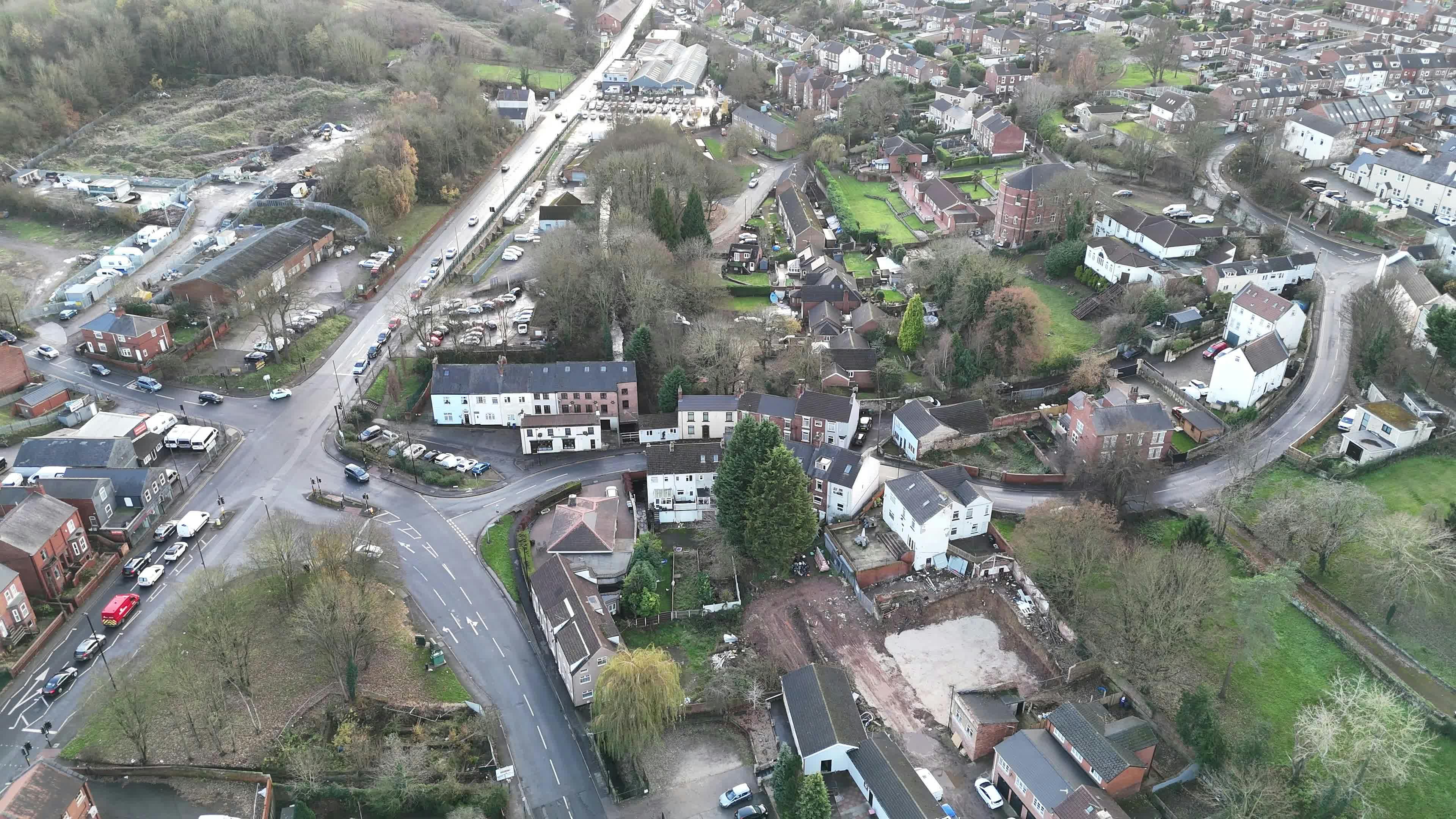 Aerial View of Suburban English Neighborhood Free Stock Video Footage ...