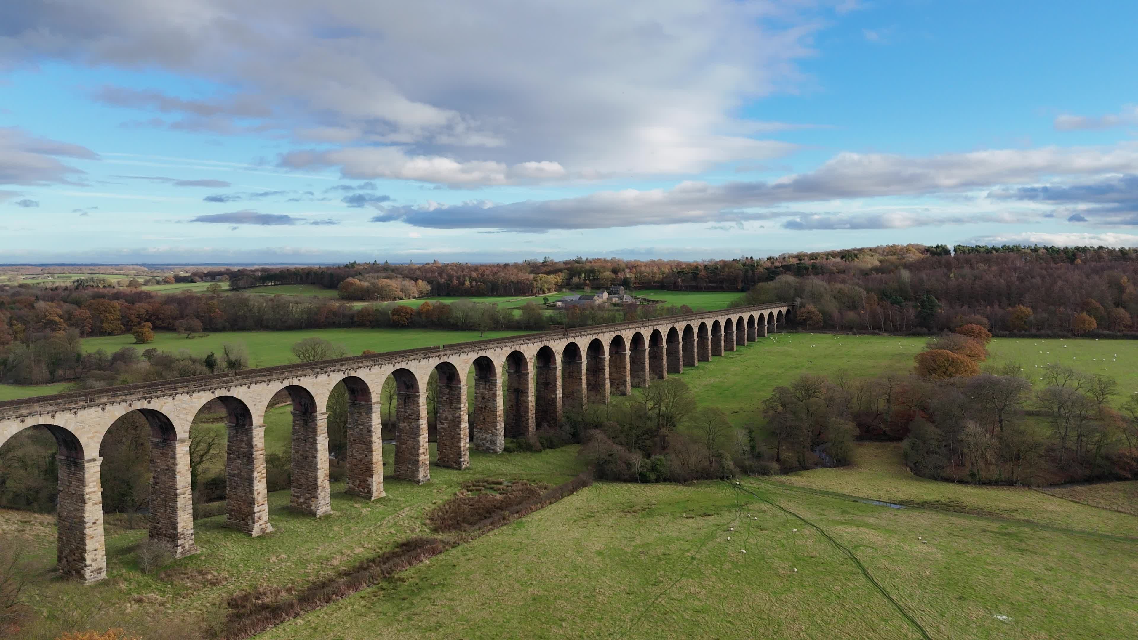Stunning Aerial View of a Historic Railway Viaduct Free Stock Video ...