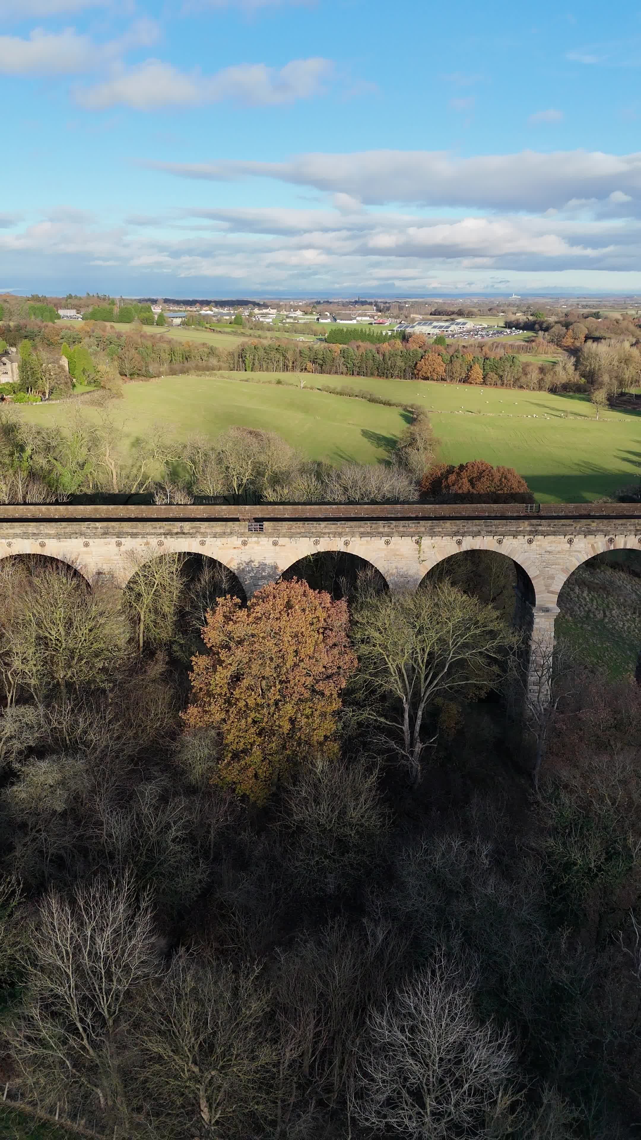 Drone View of Historic Stone Viaduct in Countryside Free Stock Video ...