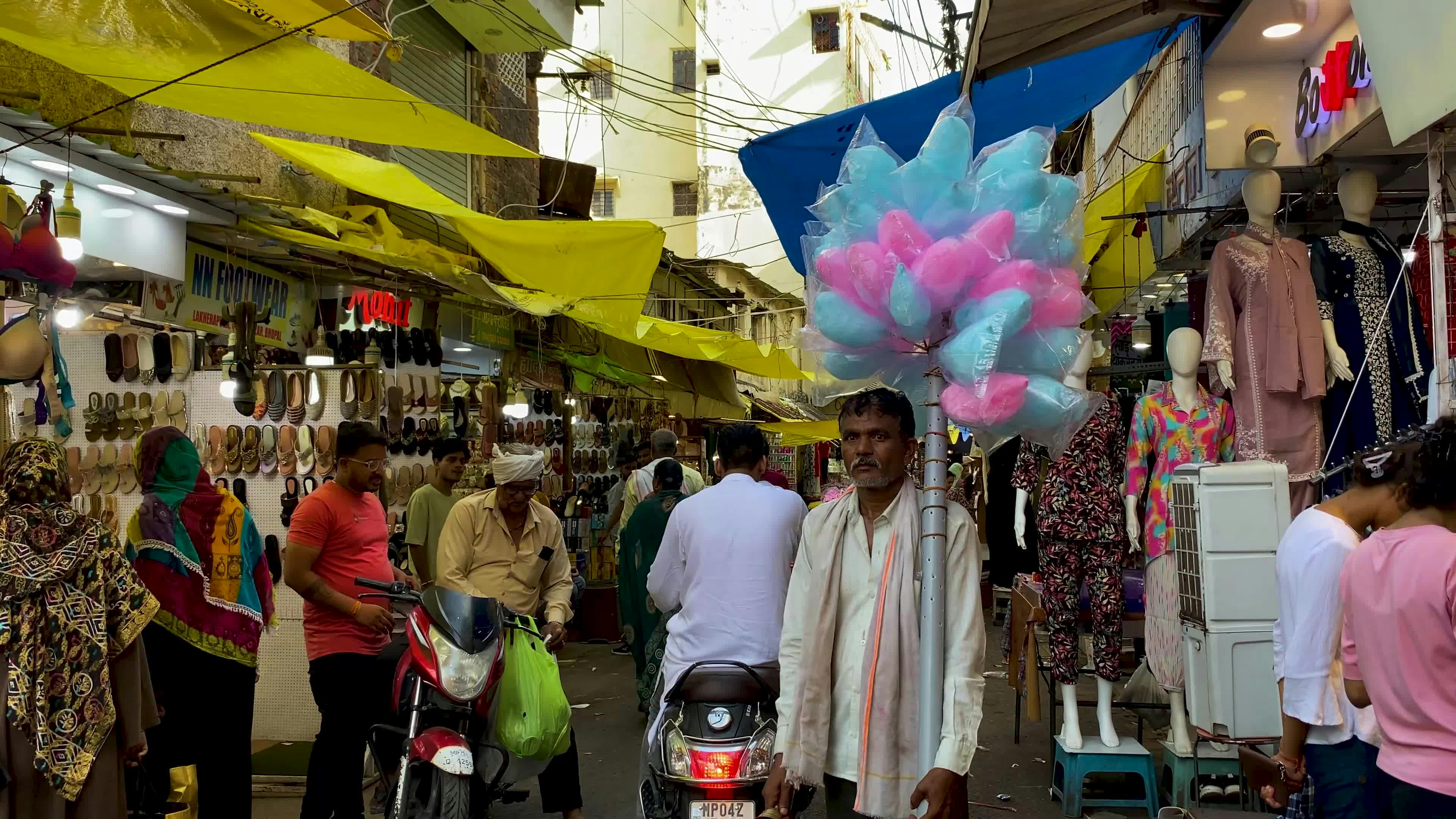 Vibrant Indian Street Market Scene Free Stock Video Footage, Royalty ...