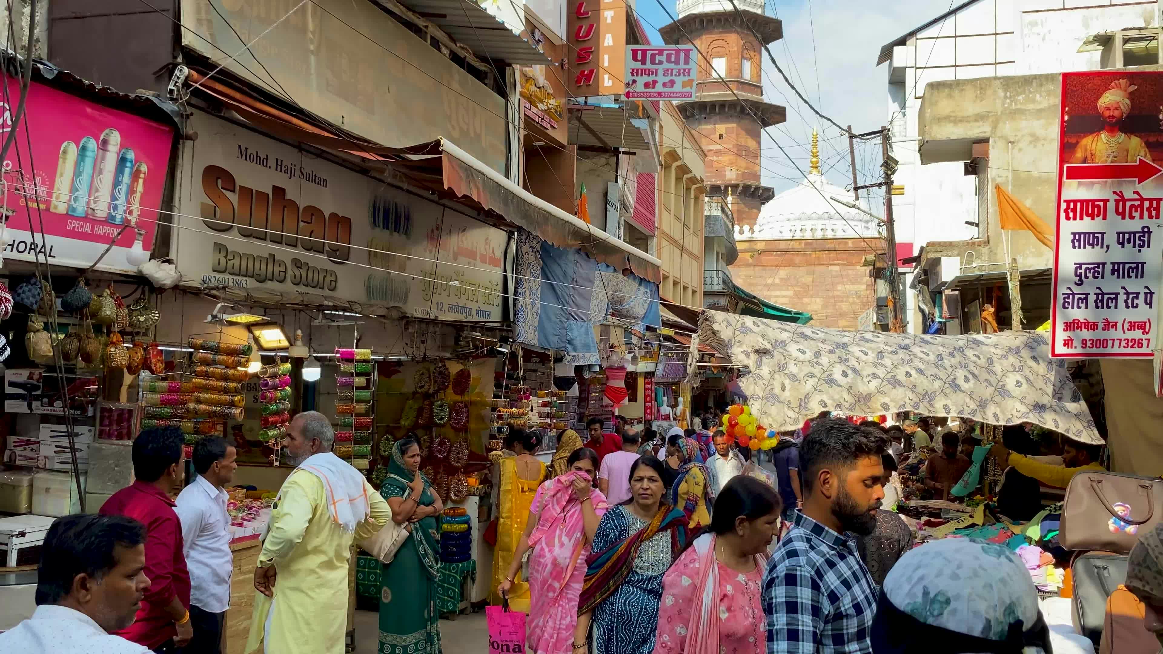 Vibrant Indian Local Market with Crowds Free Stock Video Footage ...