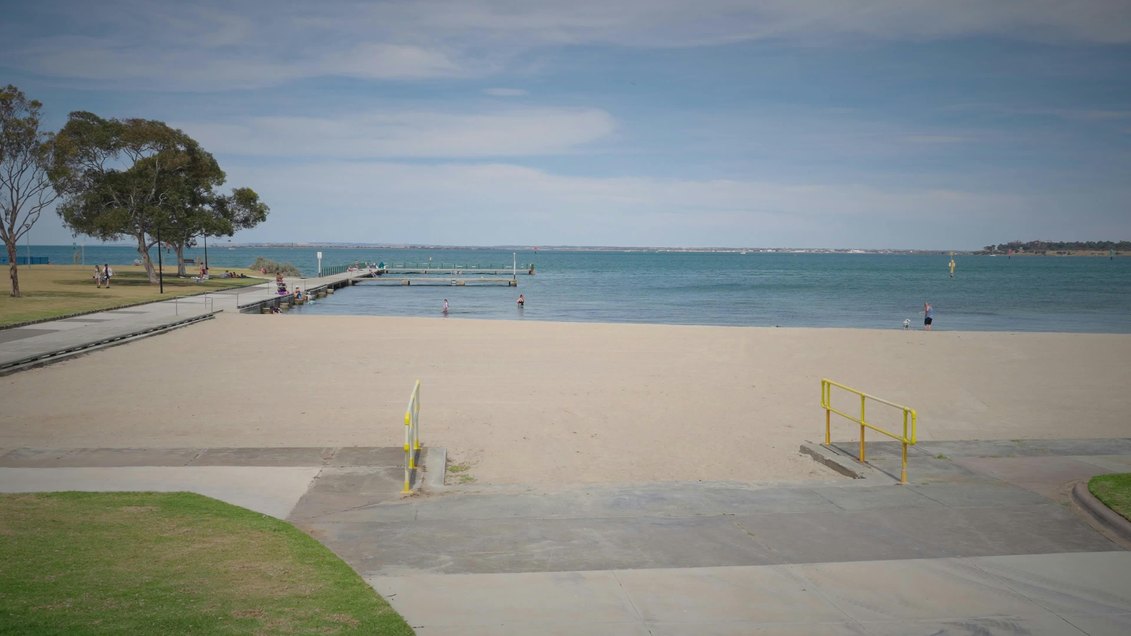 Sunny Beachfront View with Clear Blue Skies Free Stock Video Footage ...