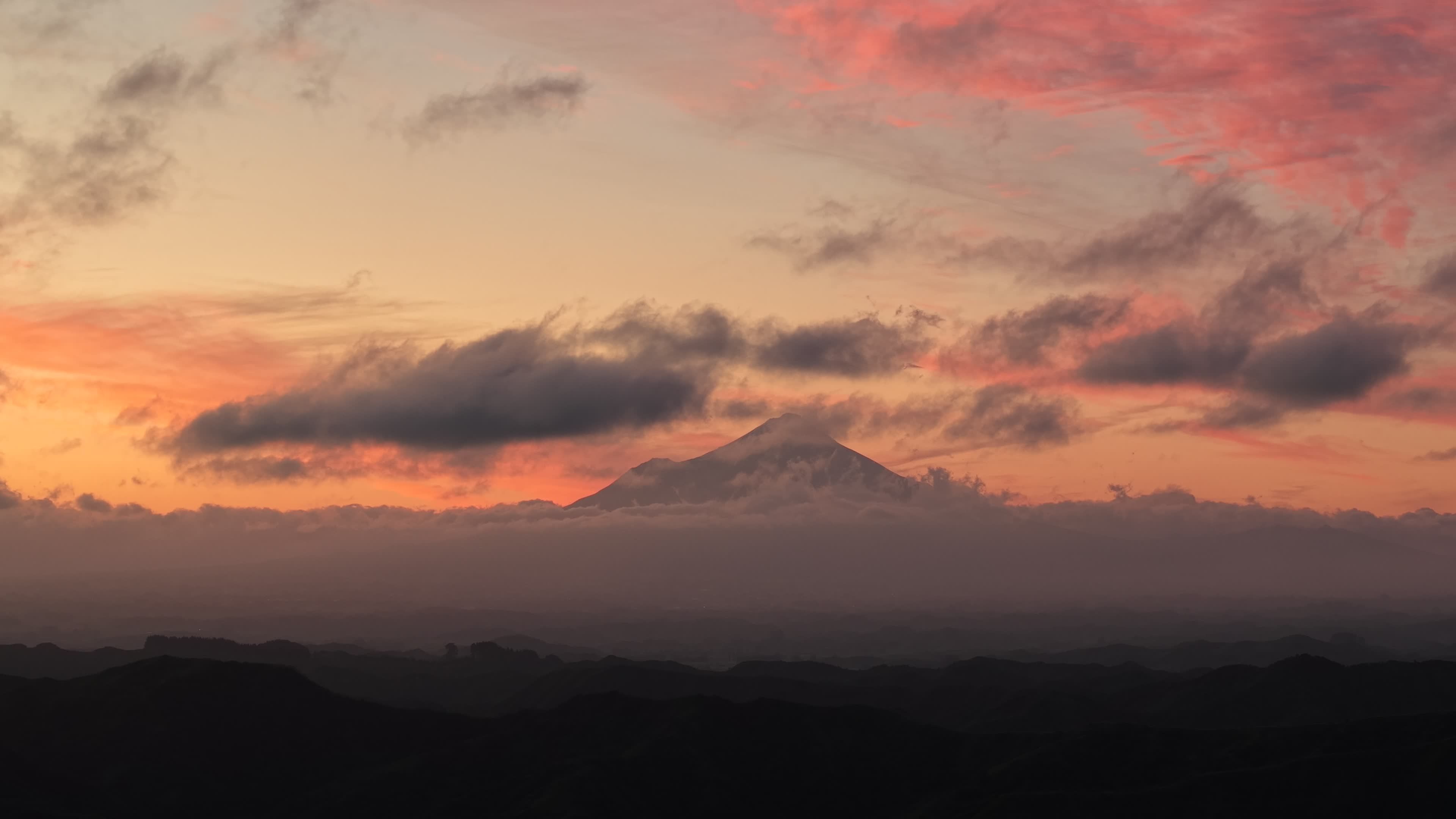Majestic View of Mount Taranaki at Sunset Free Stock Video Footage ...