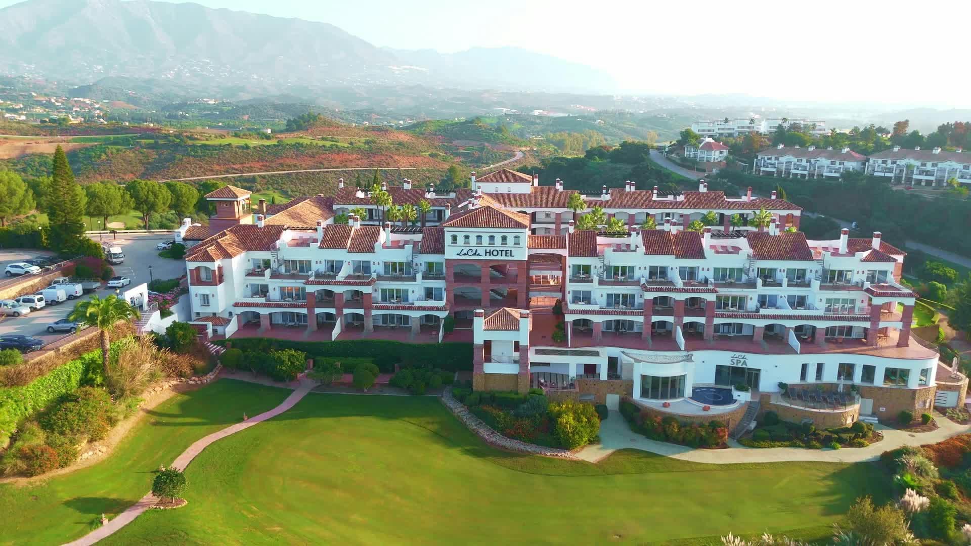 Aerial View of Luxurious Hotel and Golf Course Landscape Free Stock ...
