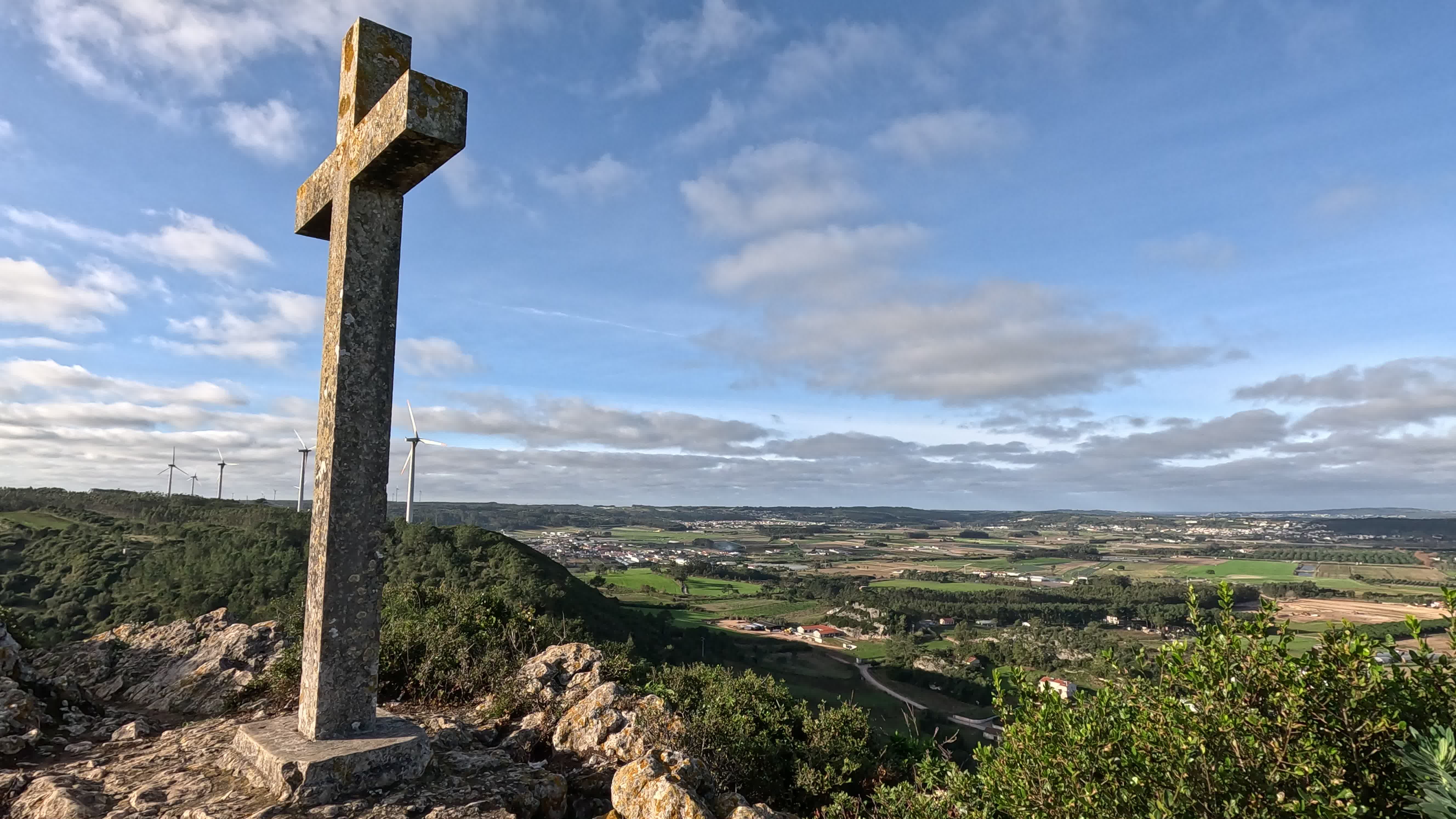Scenic View with Stone Cross on Hilltop Free Stock Video Footage ...