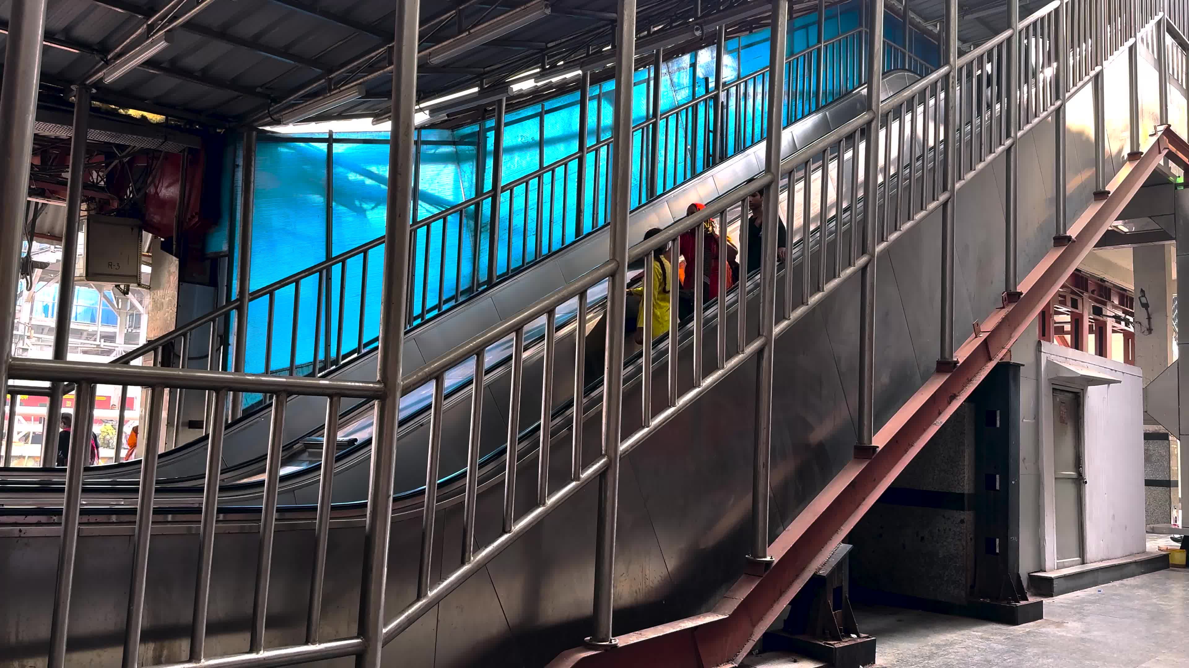 Indian Railway Station with Pedestrian Overpass Free Stock Video ...
