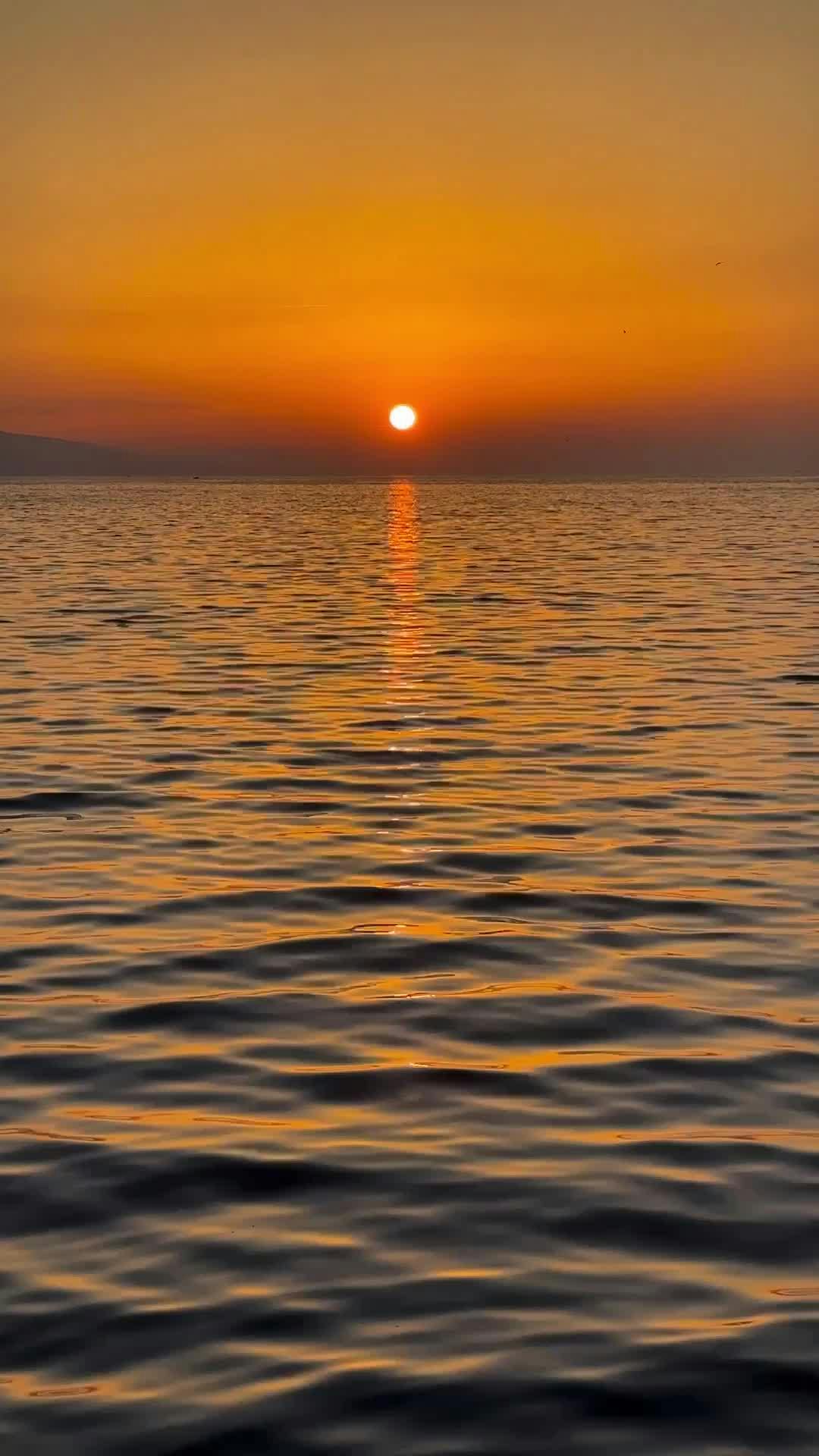 Stunning Fiery Sunset Over Calm Sea Free Stock Video Footage, Royalty ...