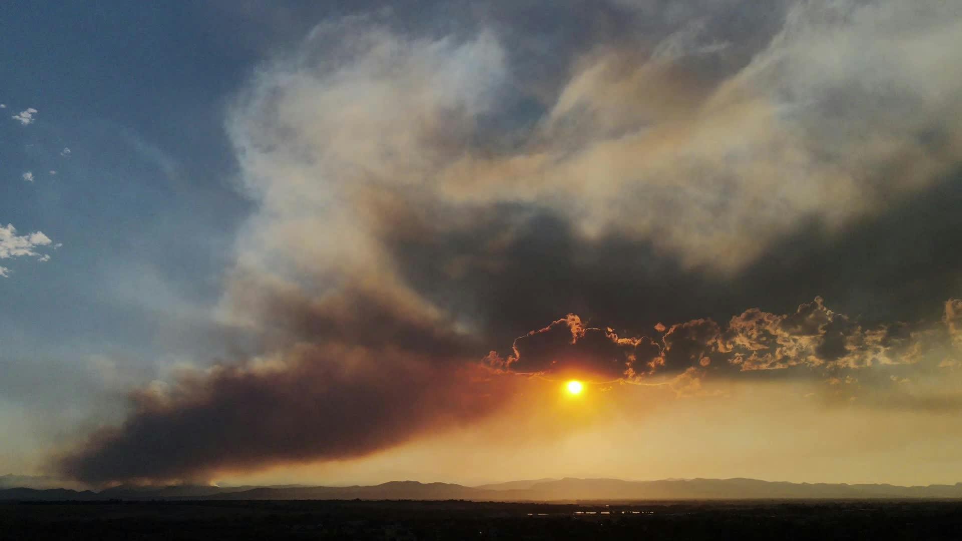 Dramatic Forest Fire Smoke at Sunset Free Stock Video Footage, Royalty ...