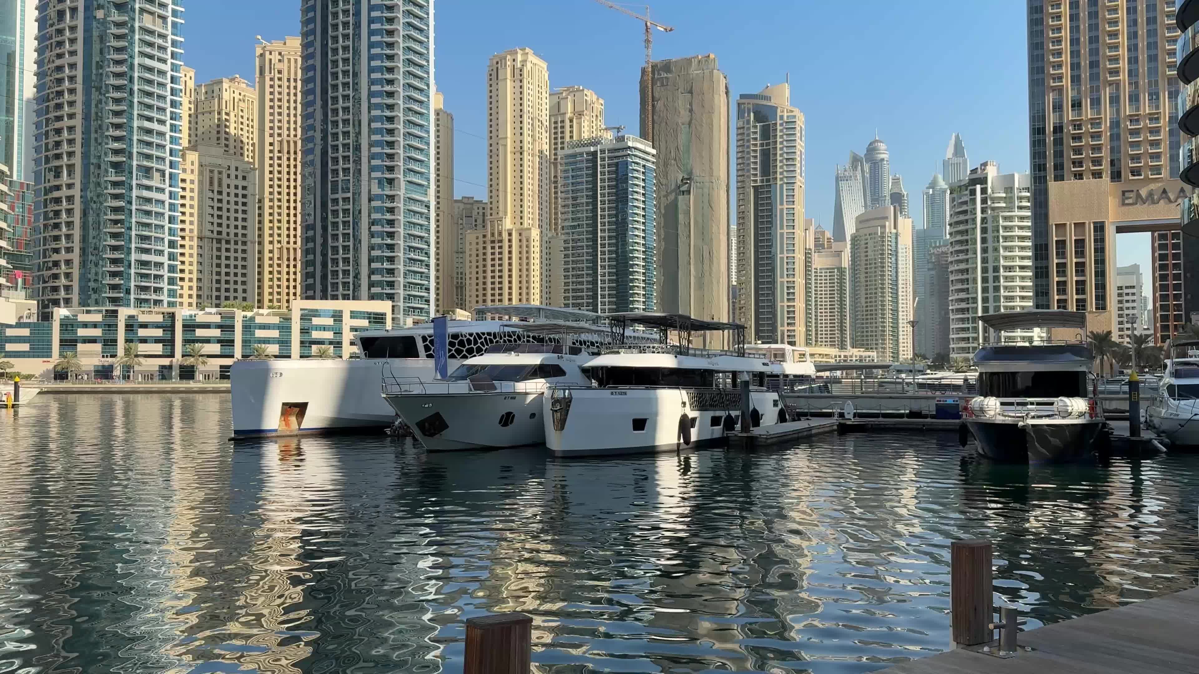 Stunning Dubai Marina Yacht View in Daylight Free Stock Video Footage ...