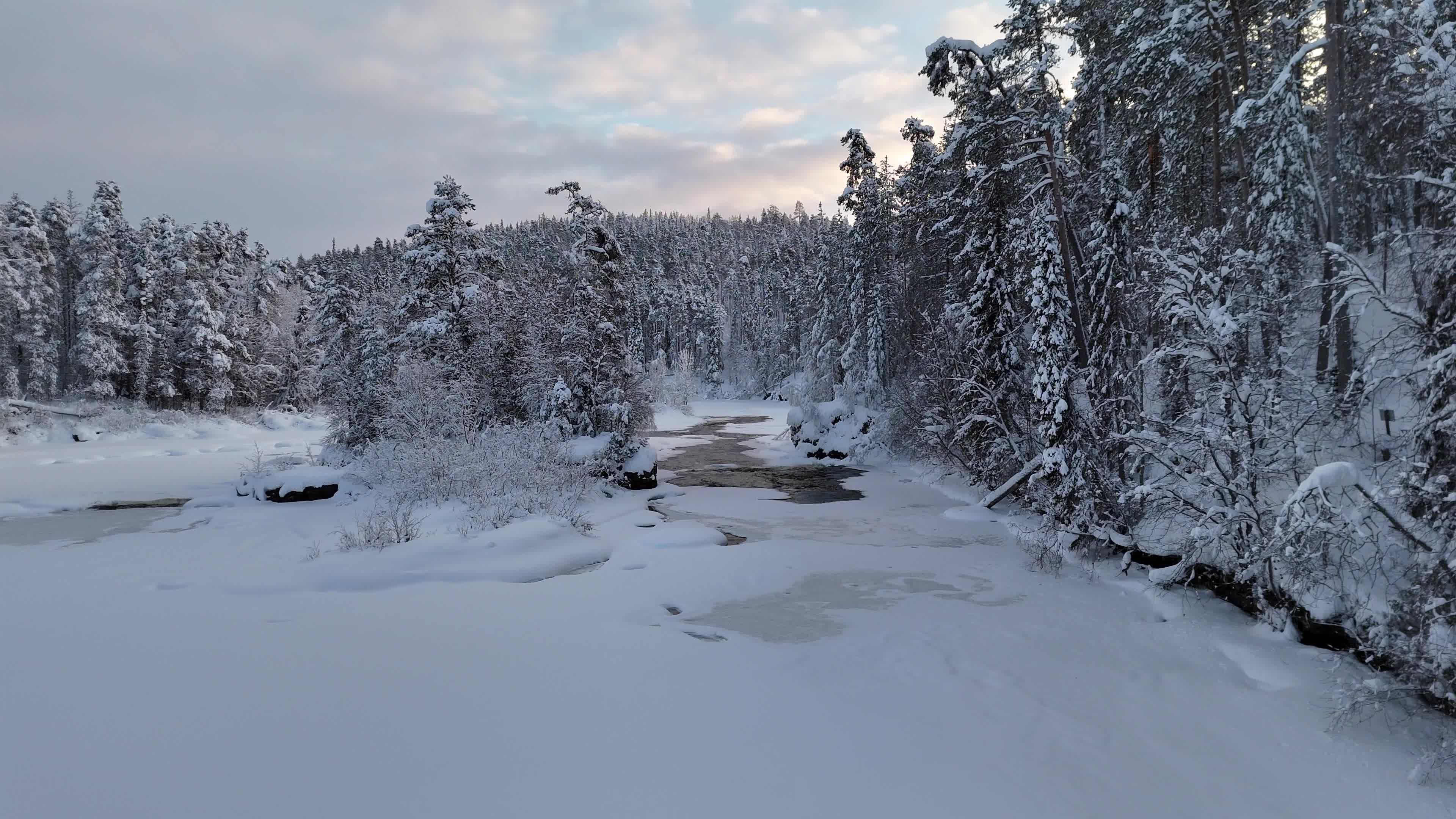 Stunning Aerial View of Snowy Scandinavian Winter Scenery Free Stock ...