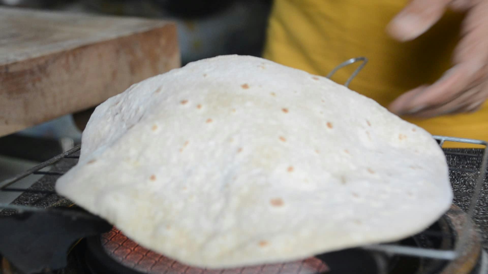 Indian Flatbread Cooking on Open Flame Free Stock Video Footage ...