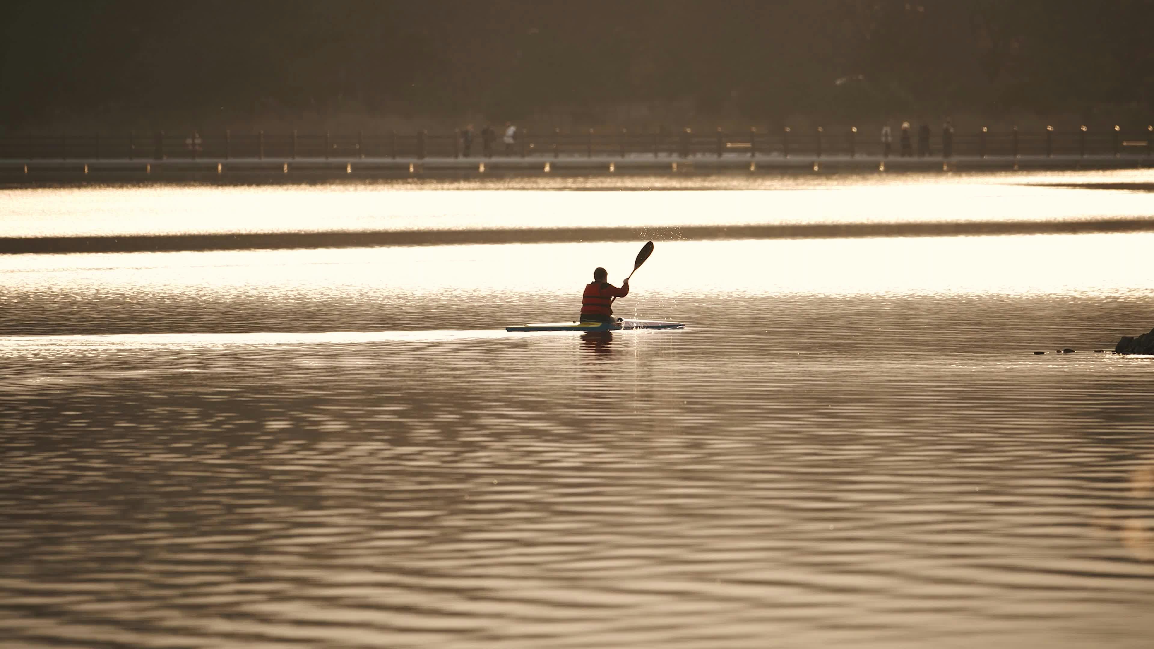 Peaceful Kayaking at Sunset Scenic Lake Free Stock Video Footage ...